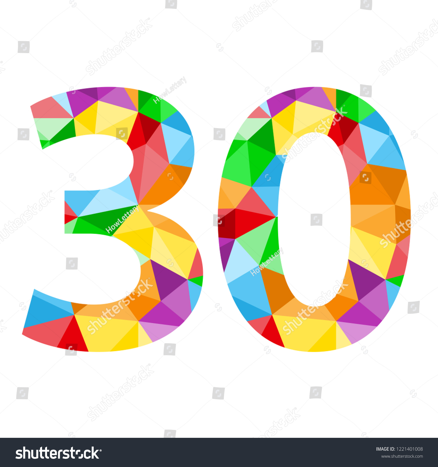 No 30 Number Icon Colorful Vector Stock Vector (Royalty Free ...