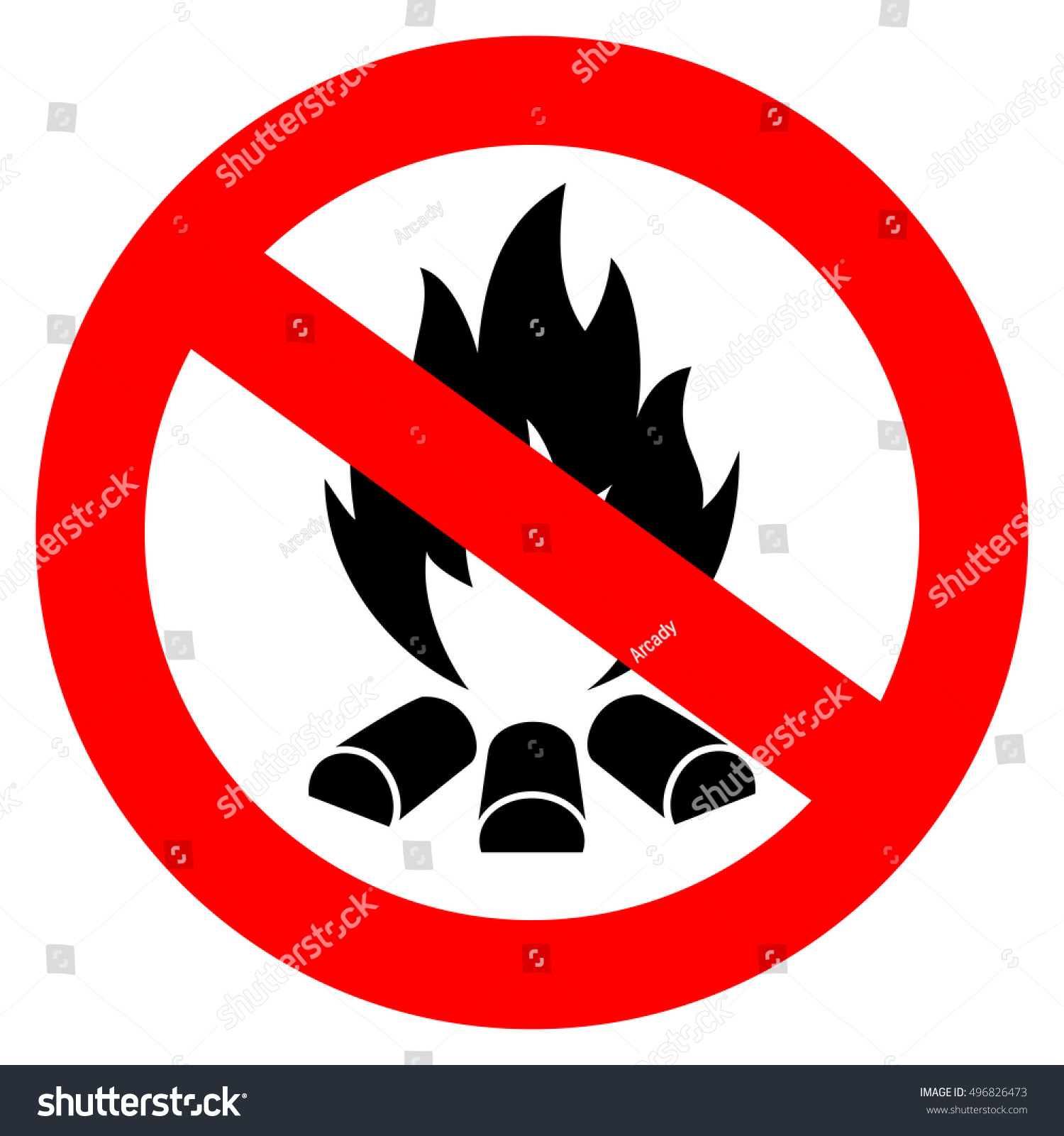 No Open Fire Vector Sign On 스톡 벡터(로열티 프리) 496826473 | Shutterstock