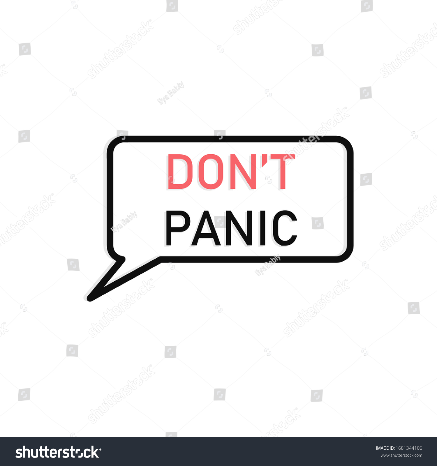 No Panic Icon On White Background Stock Vector (Royalty Free) 1681344106