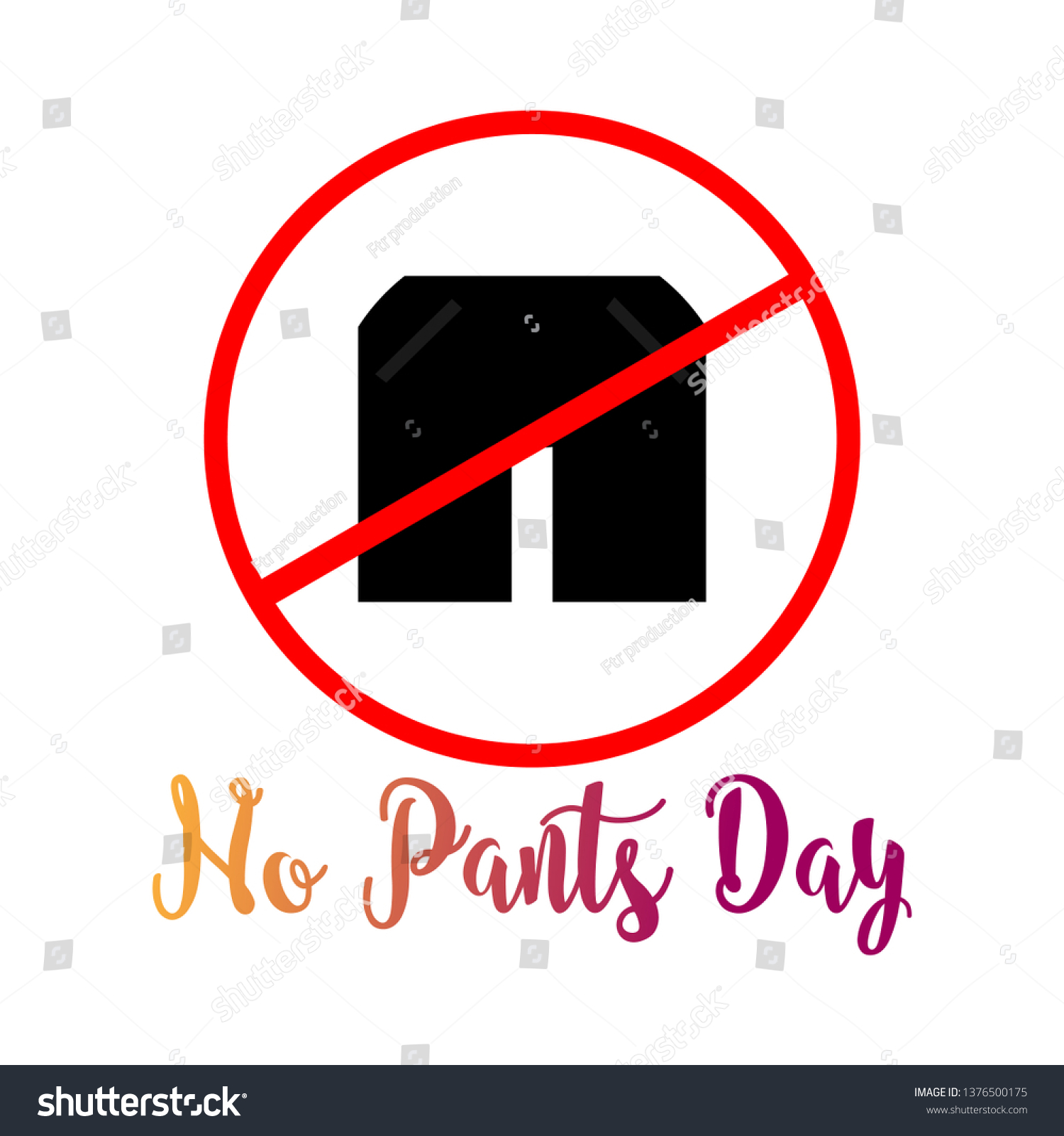 No Pants Day Vector Illustration Stock Vector (Royalty Free) 1376500175