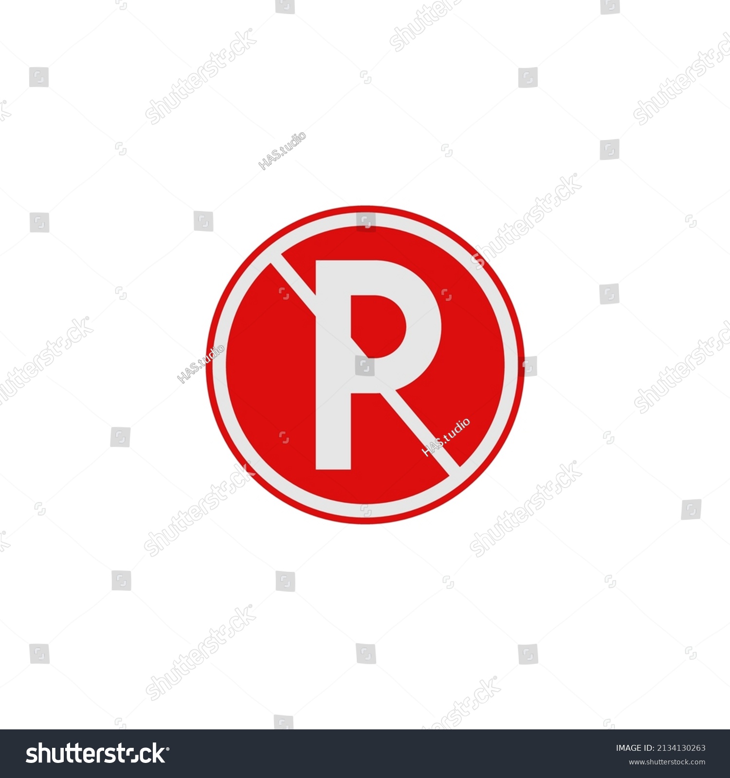 No Parking Icon Design Template Illustration Stock Vector (Royalty Free ...
