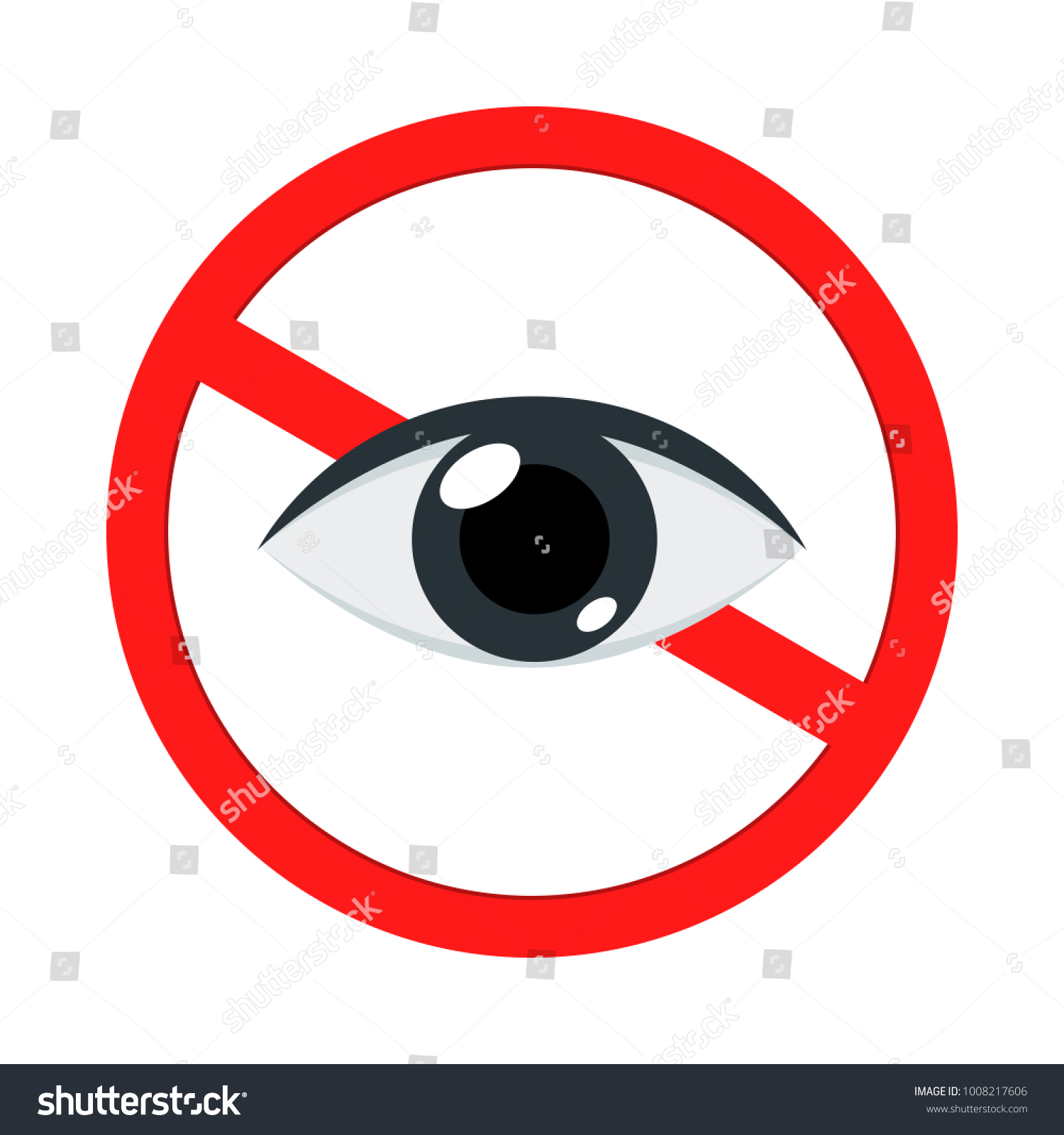 No Peeking Vector Warning Sign: vector de stock (libre de regalías ...