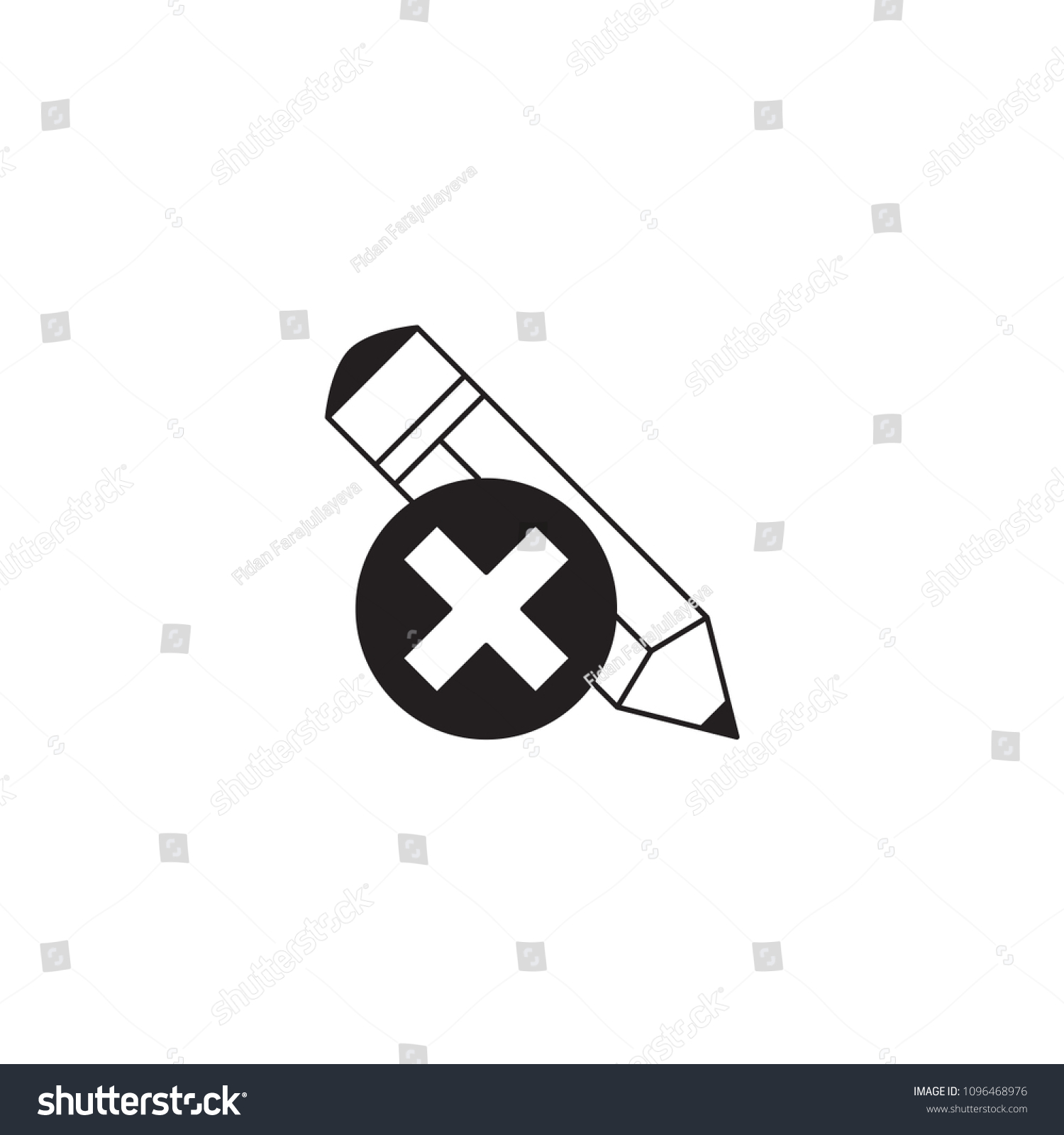 No Pencil Sign Vector Icon Stock Vector (Royalty Free) 1096468976