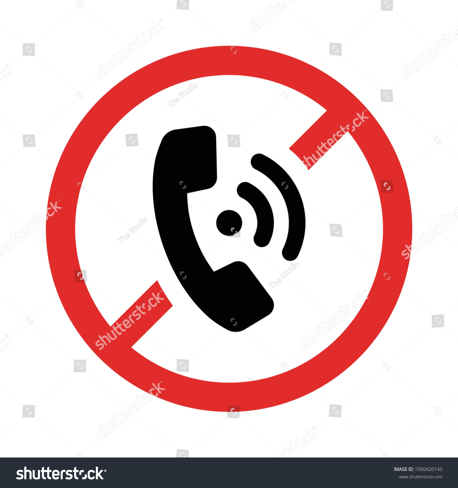 No Phone Call Sign Vector Flat Stock Vector (Royalty Free) 1950420145 ...