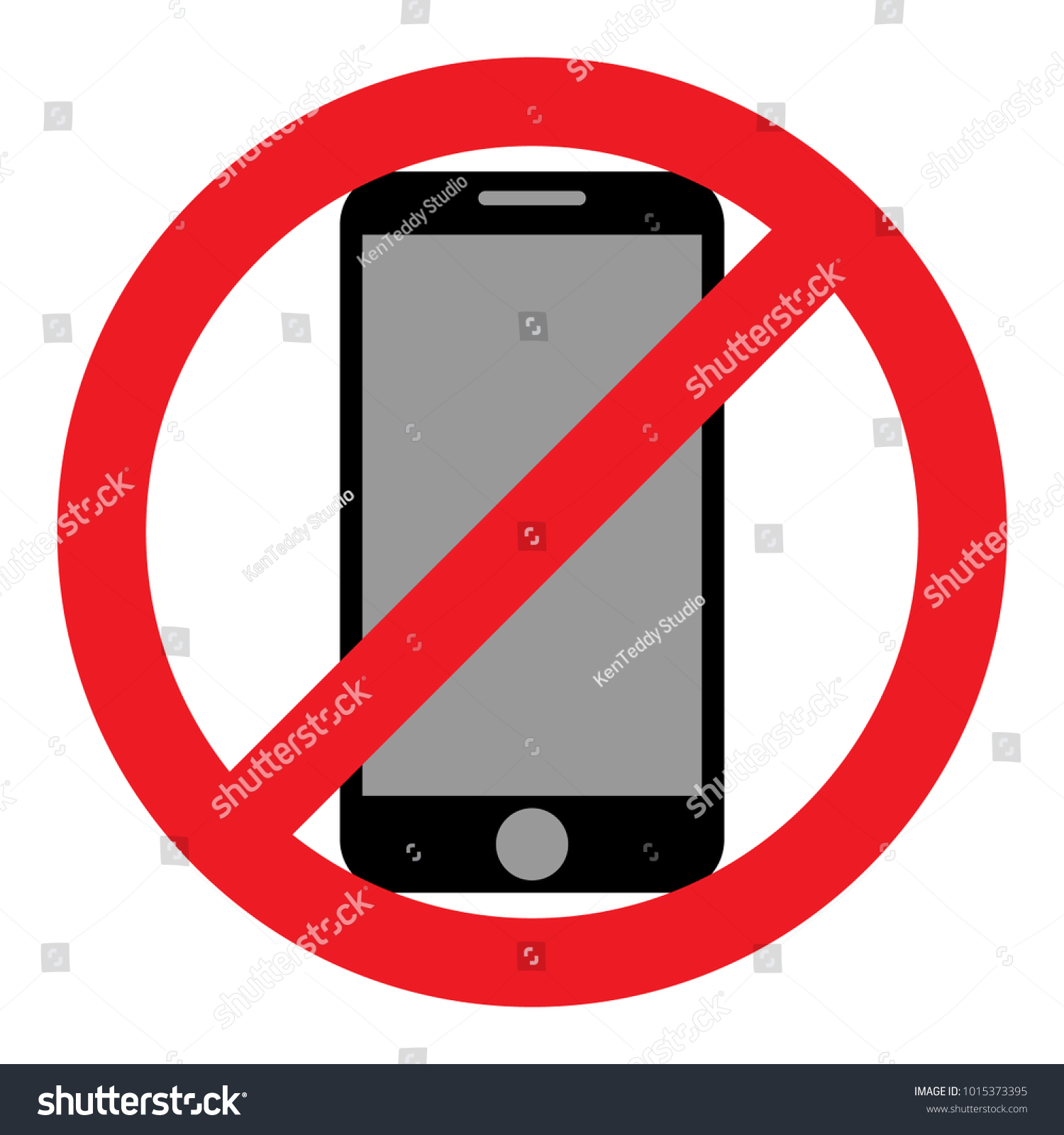 No Phone Sign Area Vector Stock Vector (Royalty Free) 1015373395