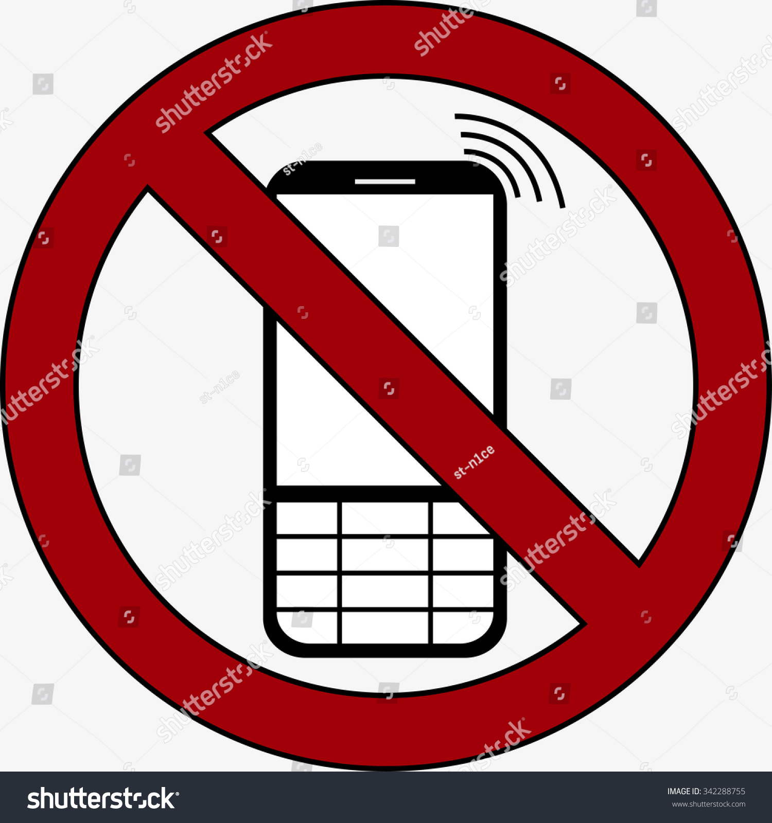 No Phone Vector Sign: vector de stock (libre de regalías) 342288755 ...
