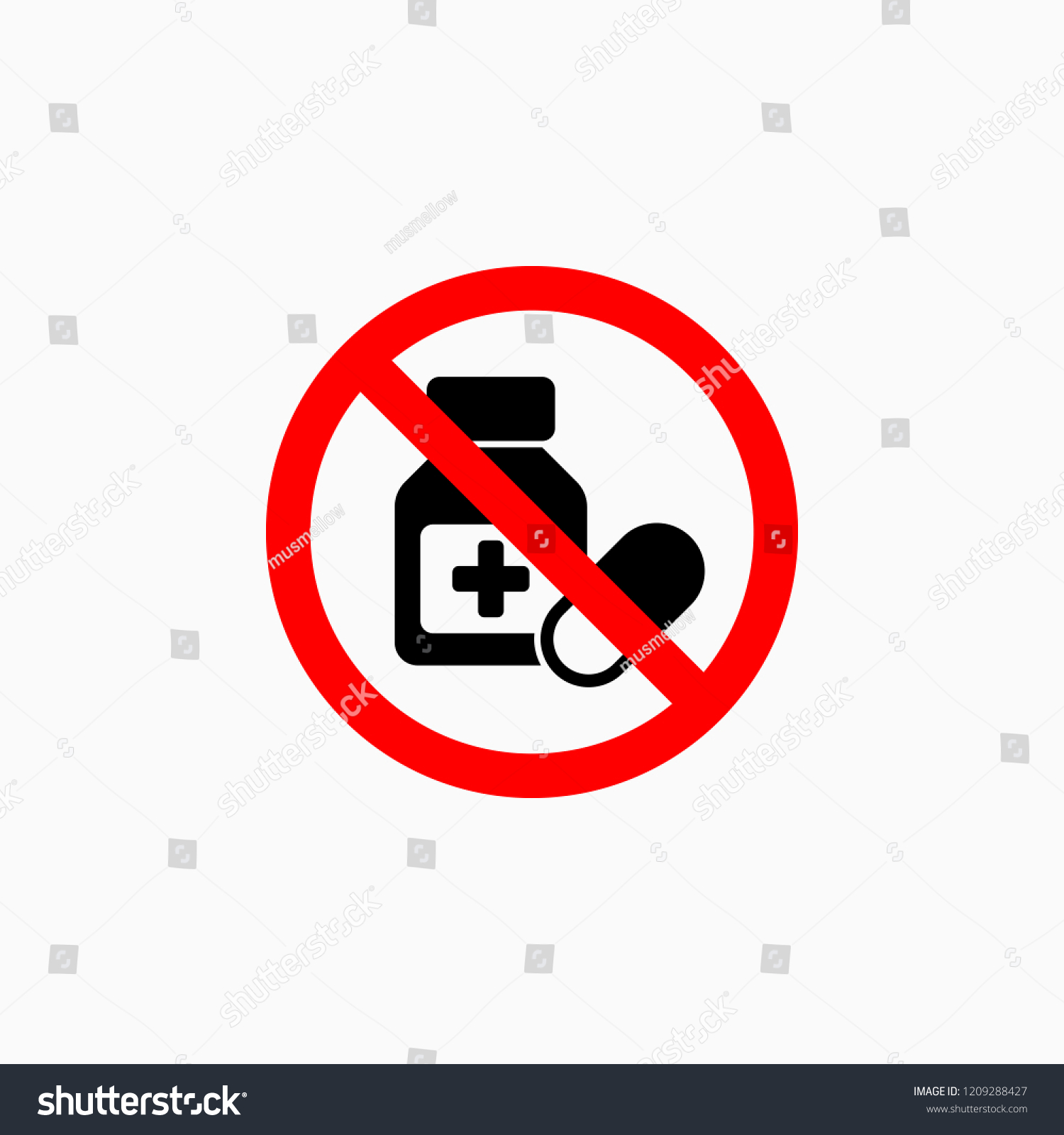 No Pills Icon No Tablet Vector Stock Vector (Royalty Free) 1209288427 ...