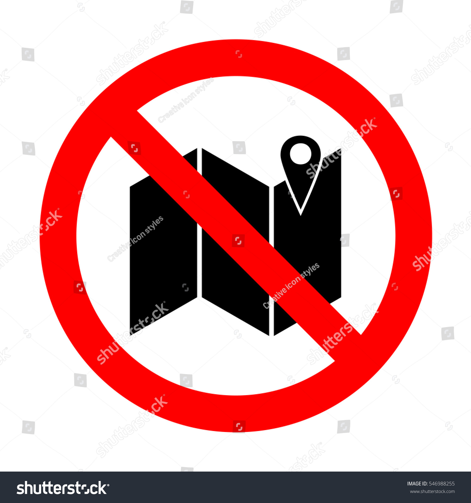 No Pin On Map Stock Vector (Royalty Free) 546988255 | Shutterstock