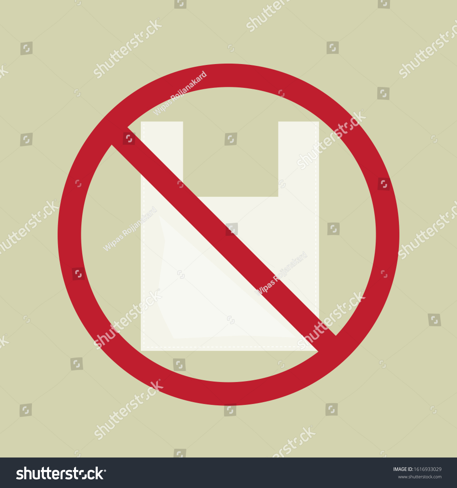 No Plastic Bag Allowed Sign Environment Stock Vector (Royalty Free ...
