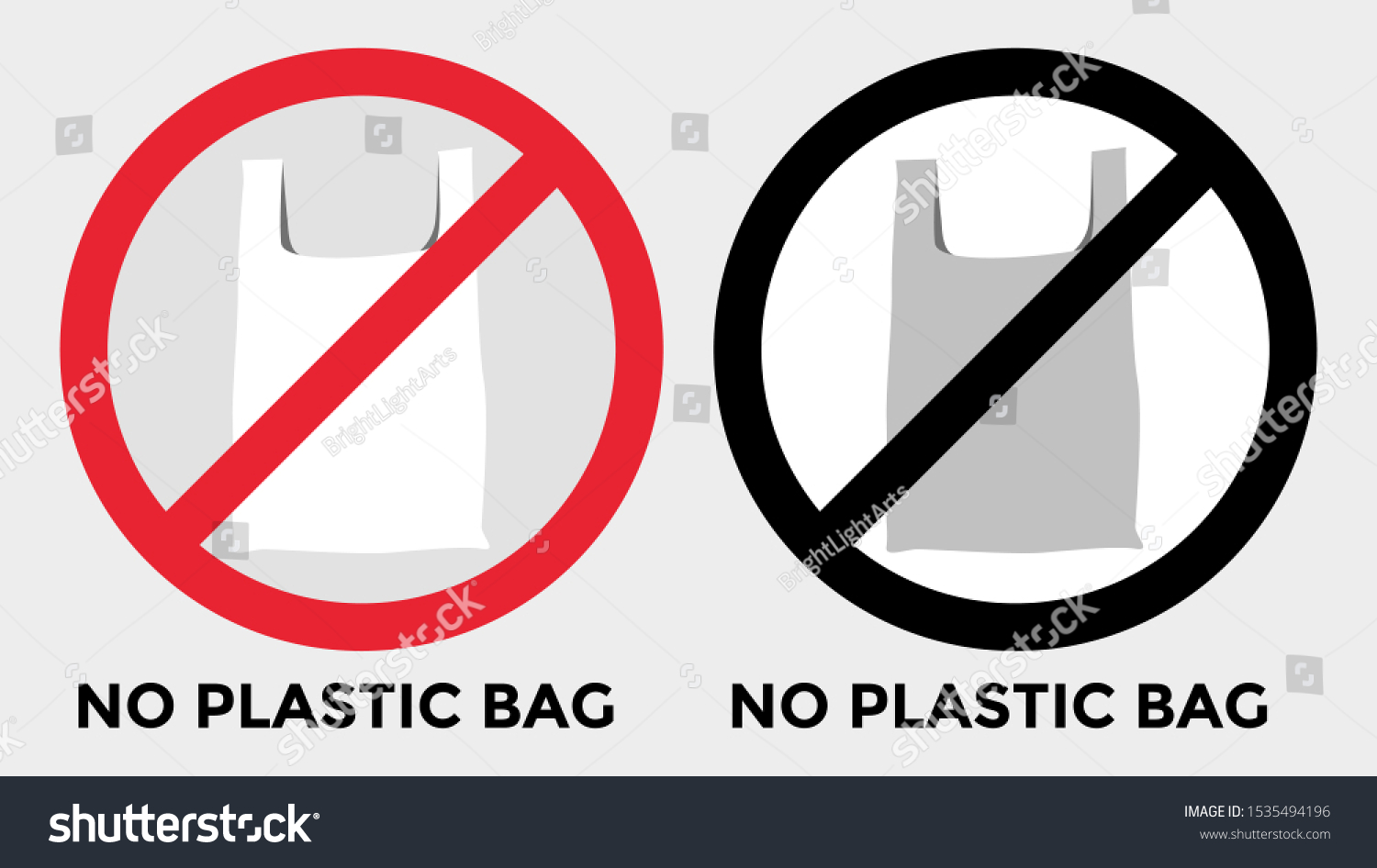 No Plastic Bag Icon Logo Label Stock Vector (Royalty Free) 1535494196 ...