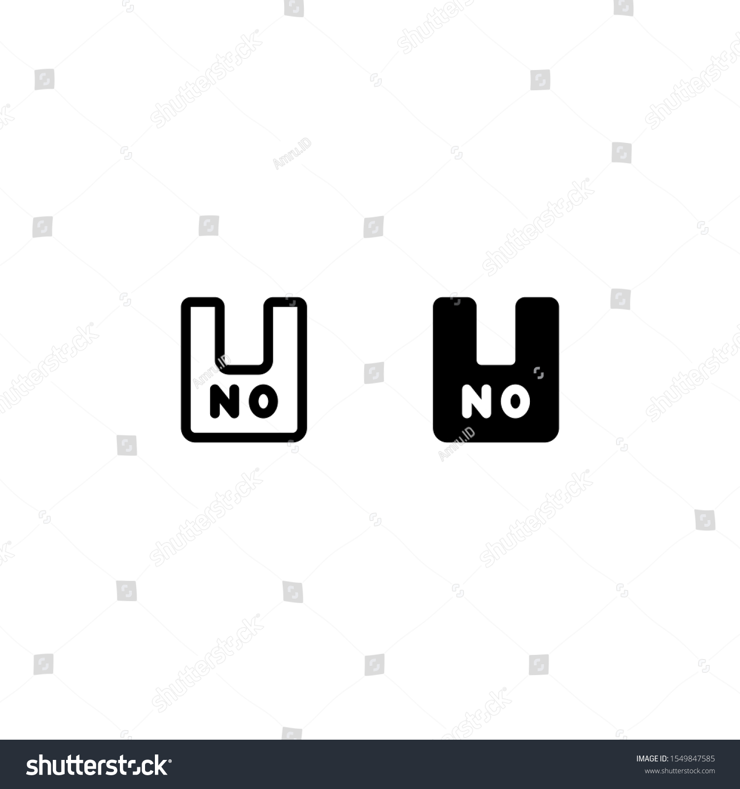 No Plastic Symbol Environment Icon Vector: เวกเตอร์สต็อก (ปลอดค่า ...