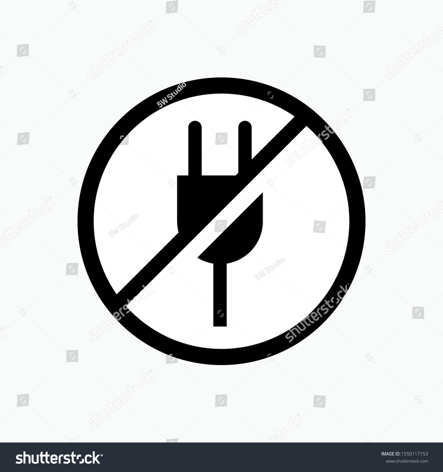No Plug Icon Vector Sign Symbol: เวกเตอร์สต็อก (ปลอดค่าลิขสิทธิ์ ...