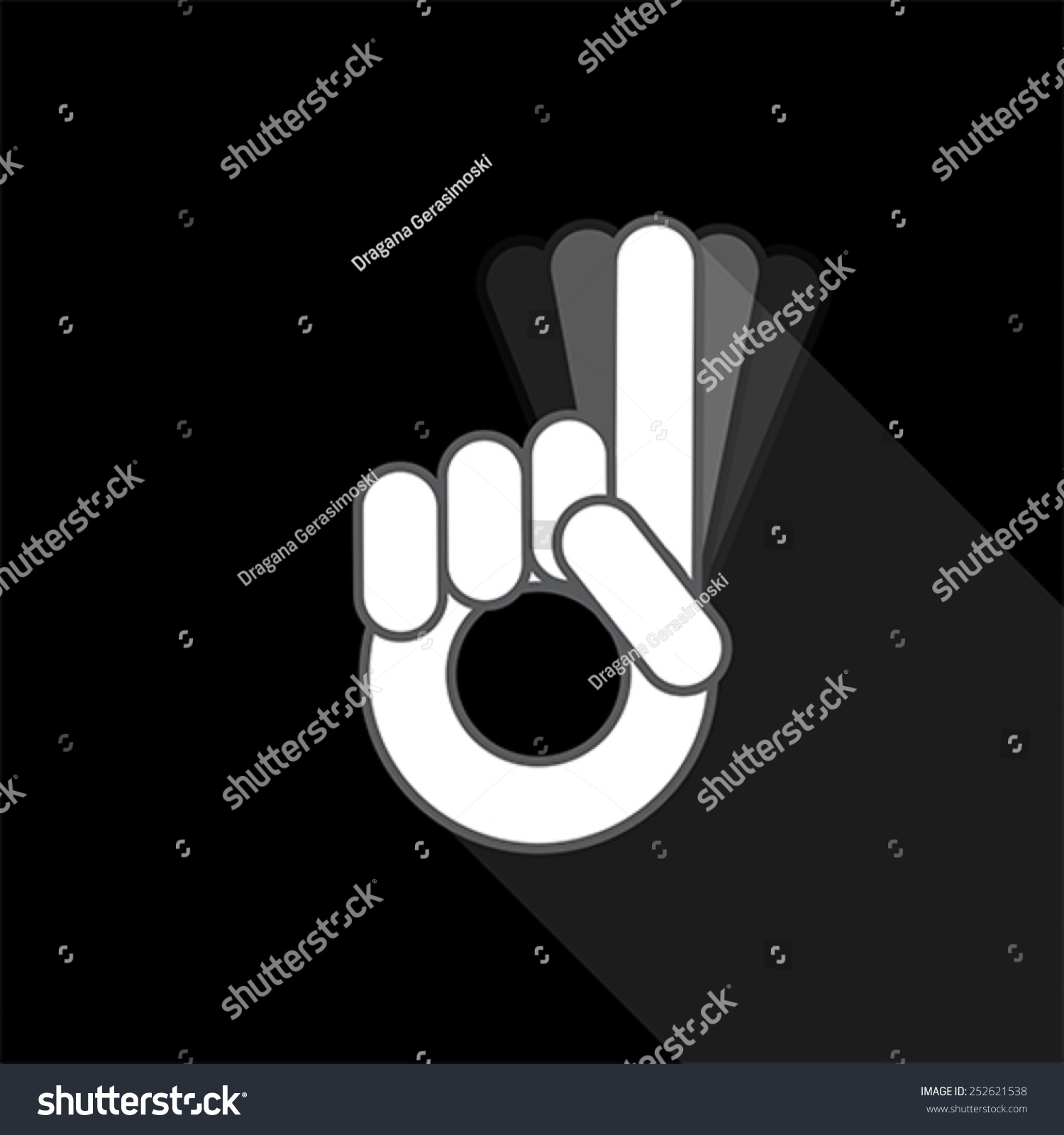 No Pointer Finger Symbol: vector de stock (libre de regalías) 252621538