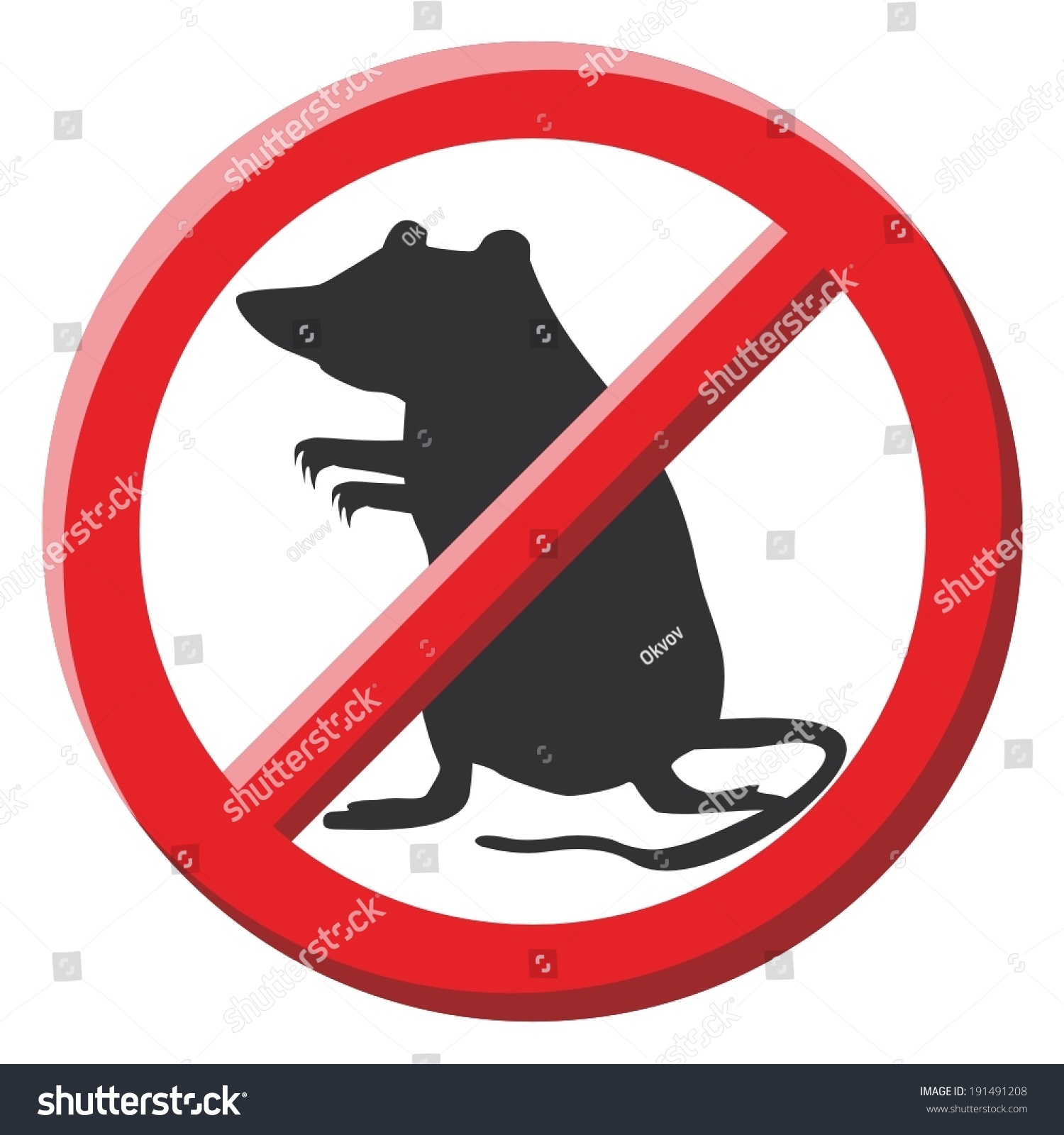Vektor Stok No Rat Sign Vector Illustration (Tanpa Royalti) 191491208 ...