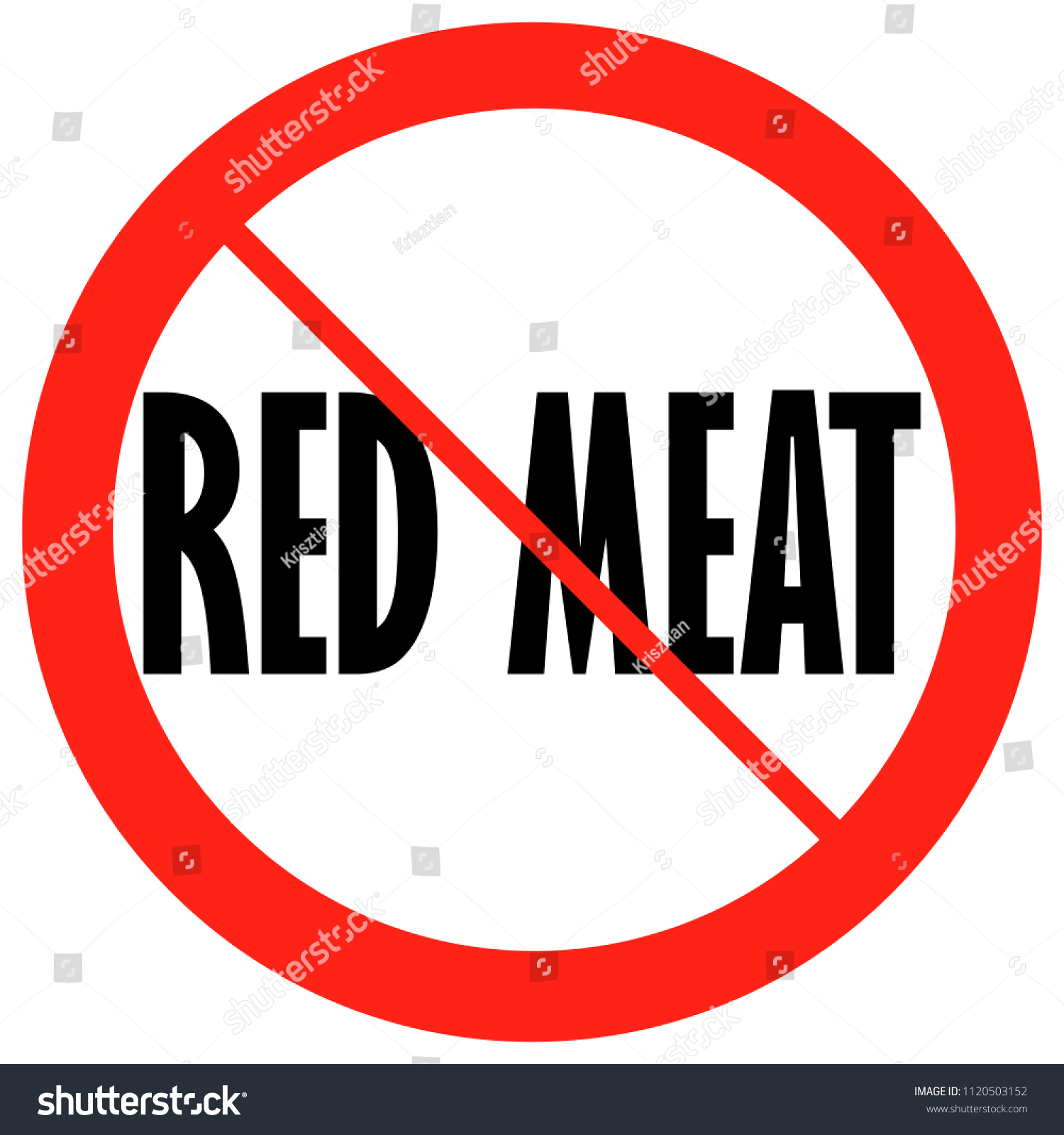 No Red Meat Sign Stock Vector (Royalty Free) 1120503152 | Shutterstock