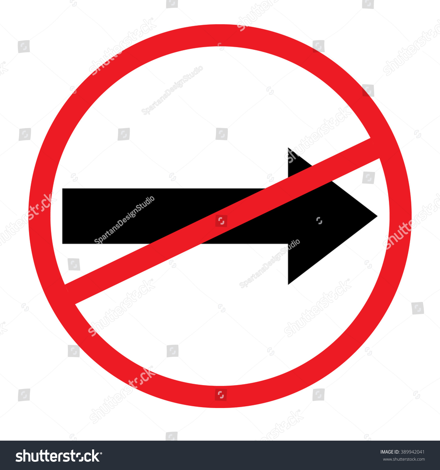 No Right Sign Stock Vector (Royalty Free) 389942041 | Shutterstock