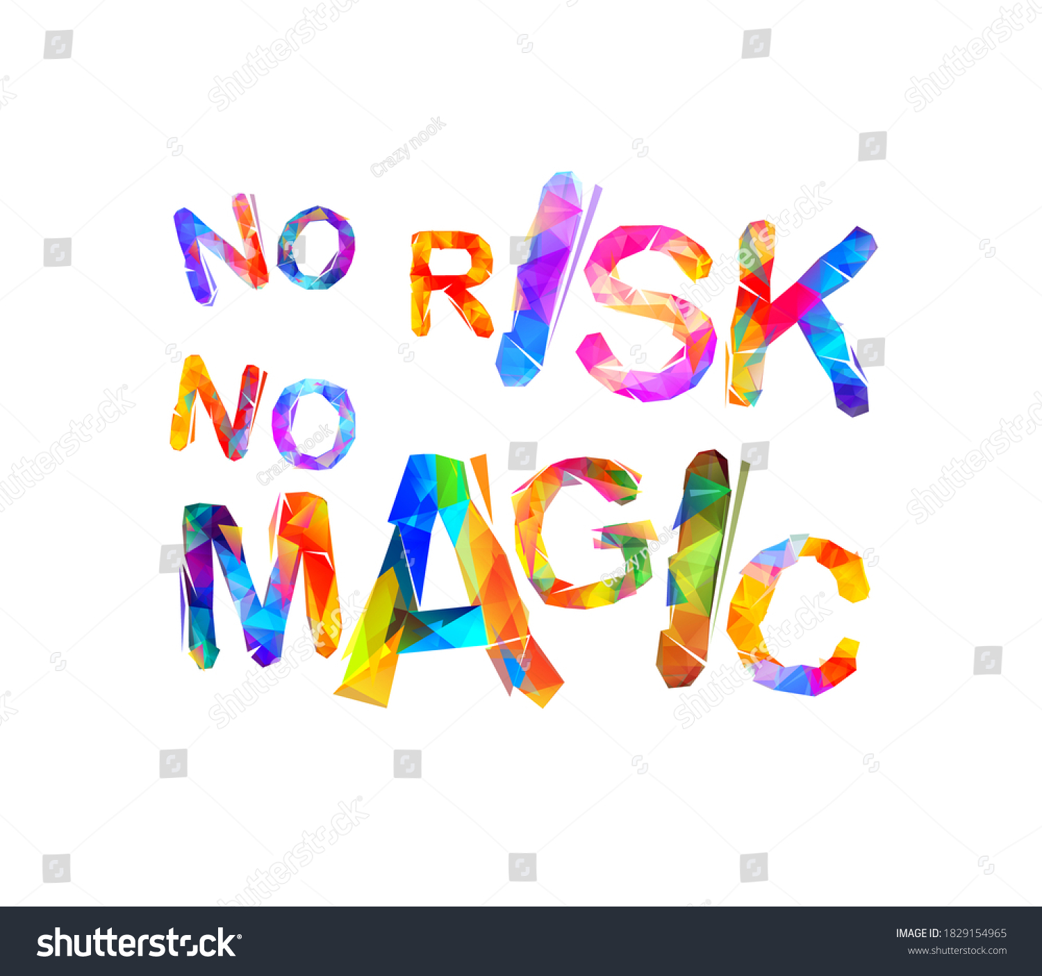 No Risk No Magic Vector Triangular Stock Vector (Royalty Free ...