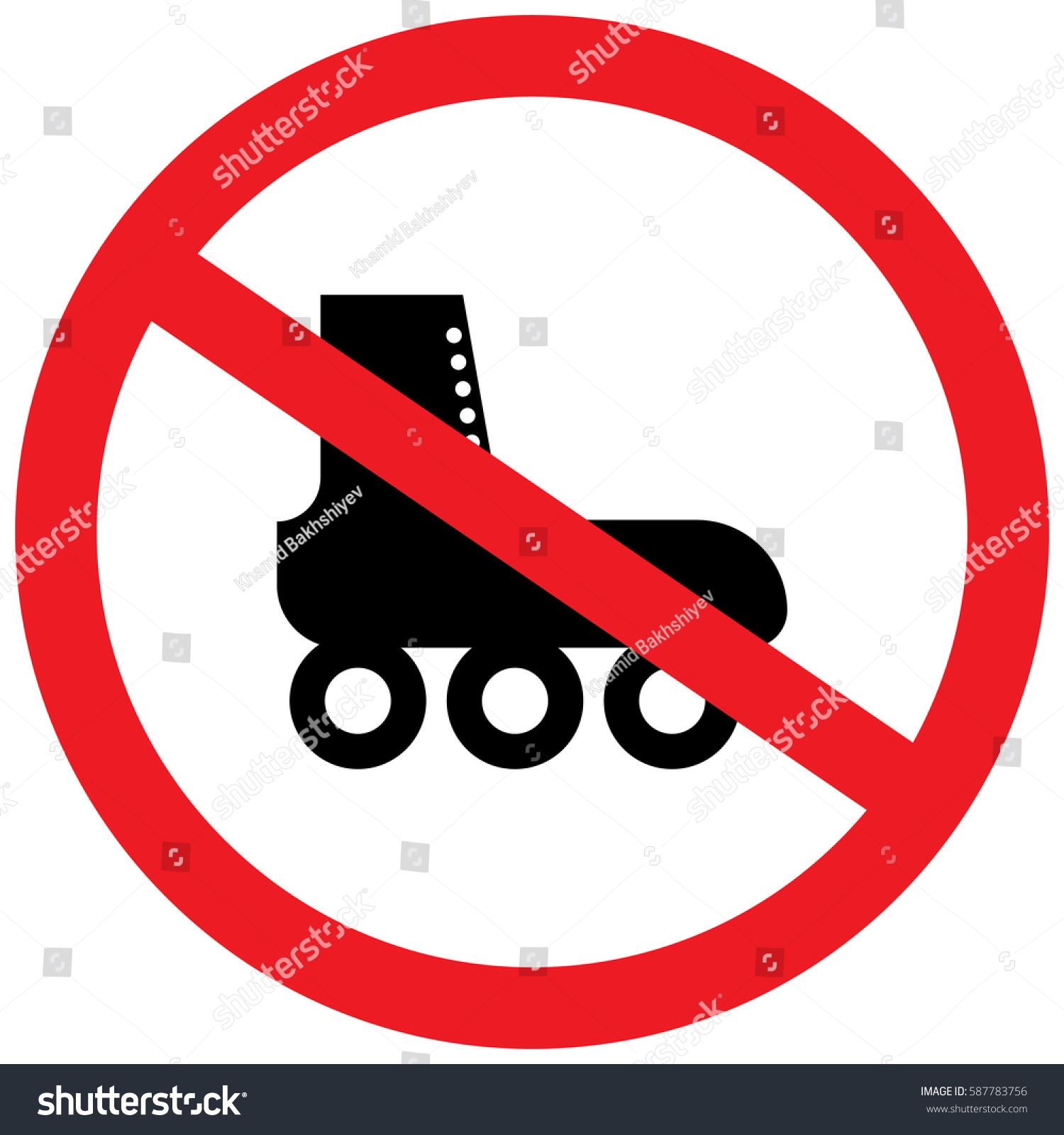 No Roller Skates Prohibited Sign Stock Vector (Royalty Free) 587783756 ...