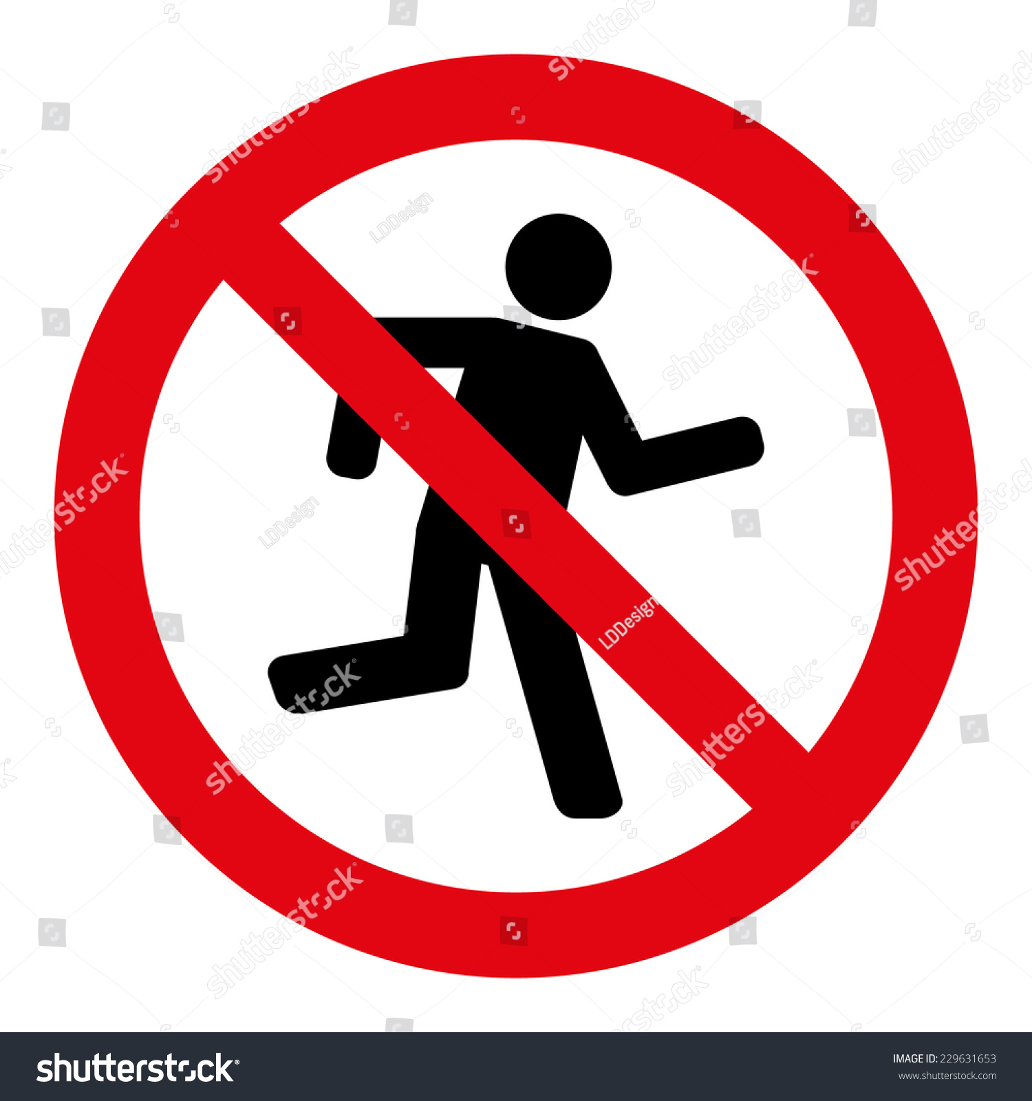 No Run Sign Stock Vector (Royalty Free) 229631653