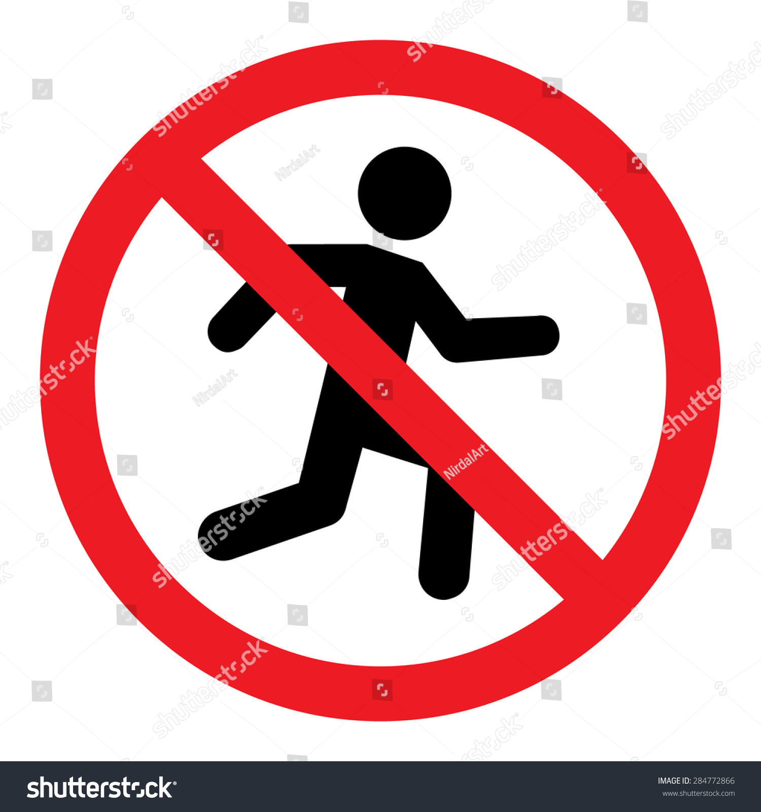 No Run Sign 스톡 벡터 284772866 - Shutterstock