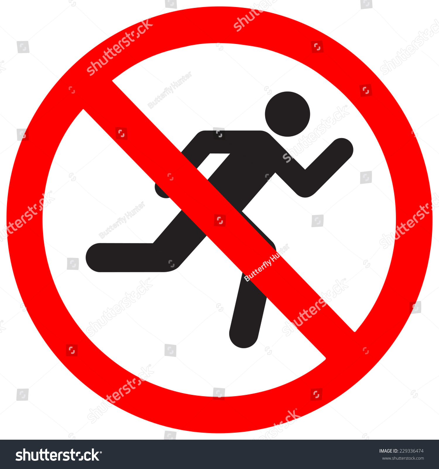 No Run Sign Vector Illustration Stock Vector 229336474 - Shutterstock