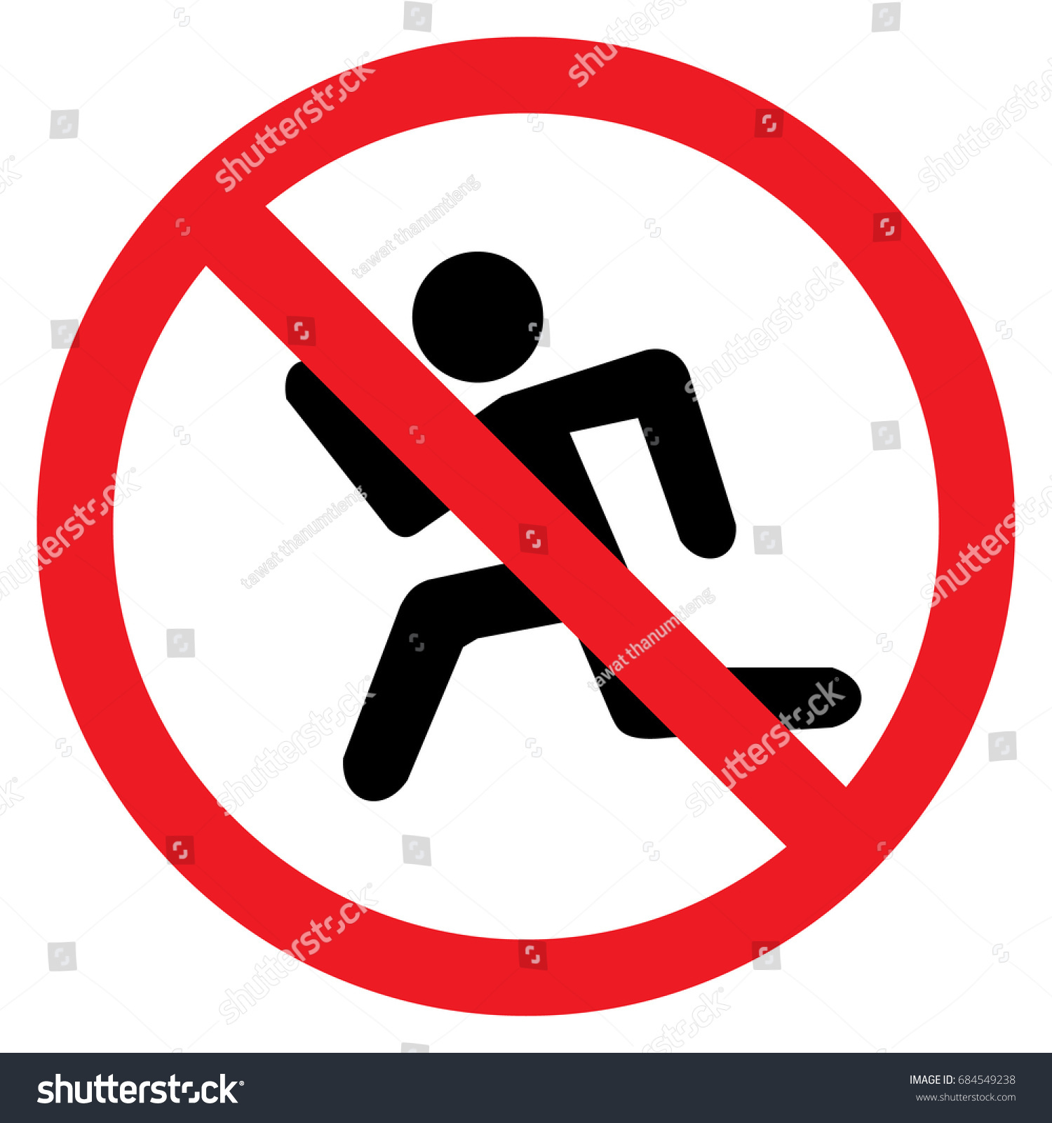 No Running Sign Stock Vector (Royalty Free) 684549238