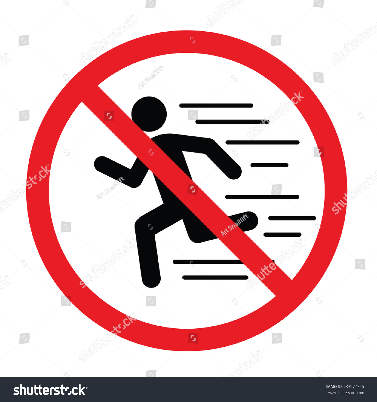 No Running Vector Sign Stock Vector (Royalty Free) 783977356