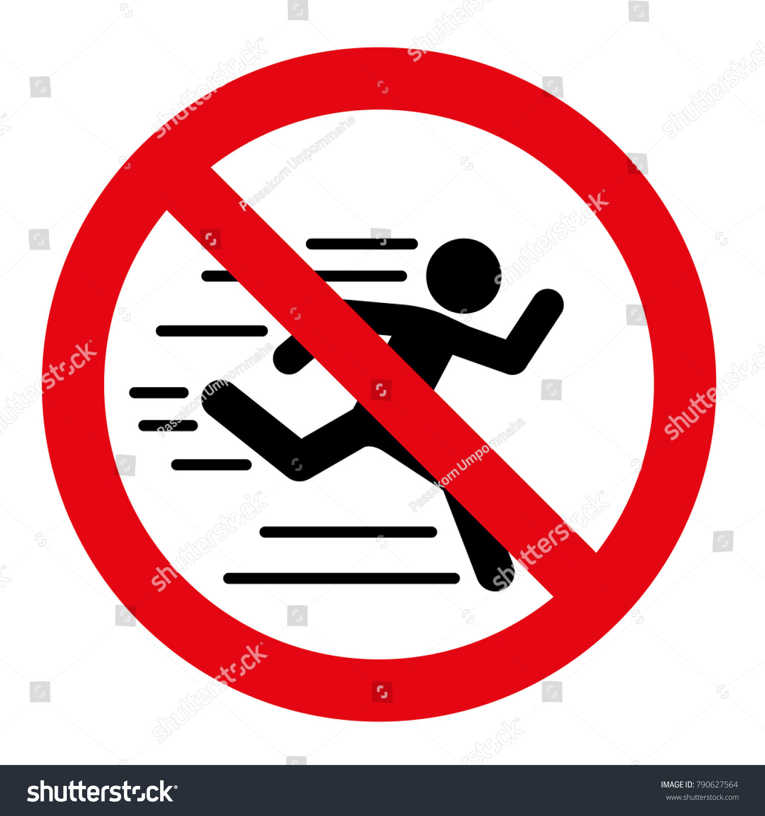 No Running Vector Sign: เวกเตอร์สต็อก (ปลอดค่าลิขสิทธิ์) 790627564