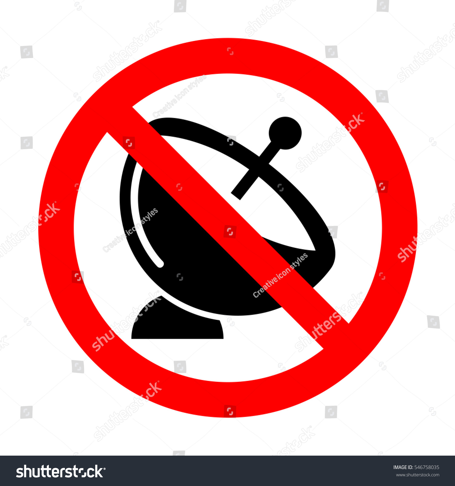 No Satellite Dish Sign Stock Vector (Royalty Free) 546758035 | Shutterstock