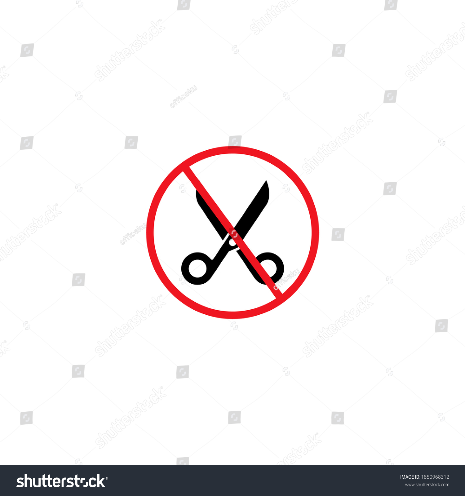 No Scissors Sign Symbol Vector Eps Stock Vector (Royalty Free ...