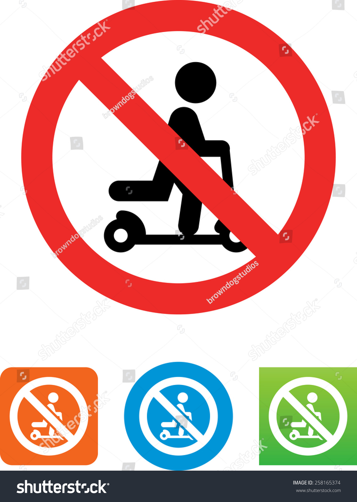 No Scooters Allowed Icon Stock Vector (Royalty Free) 258165374
