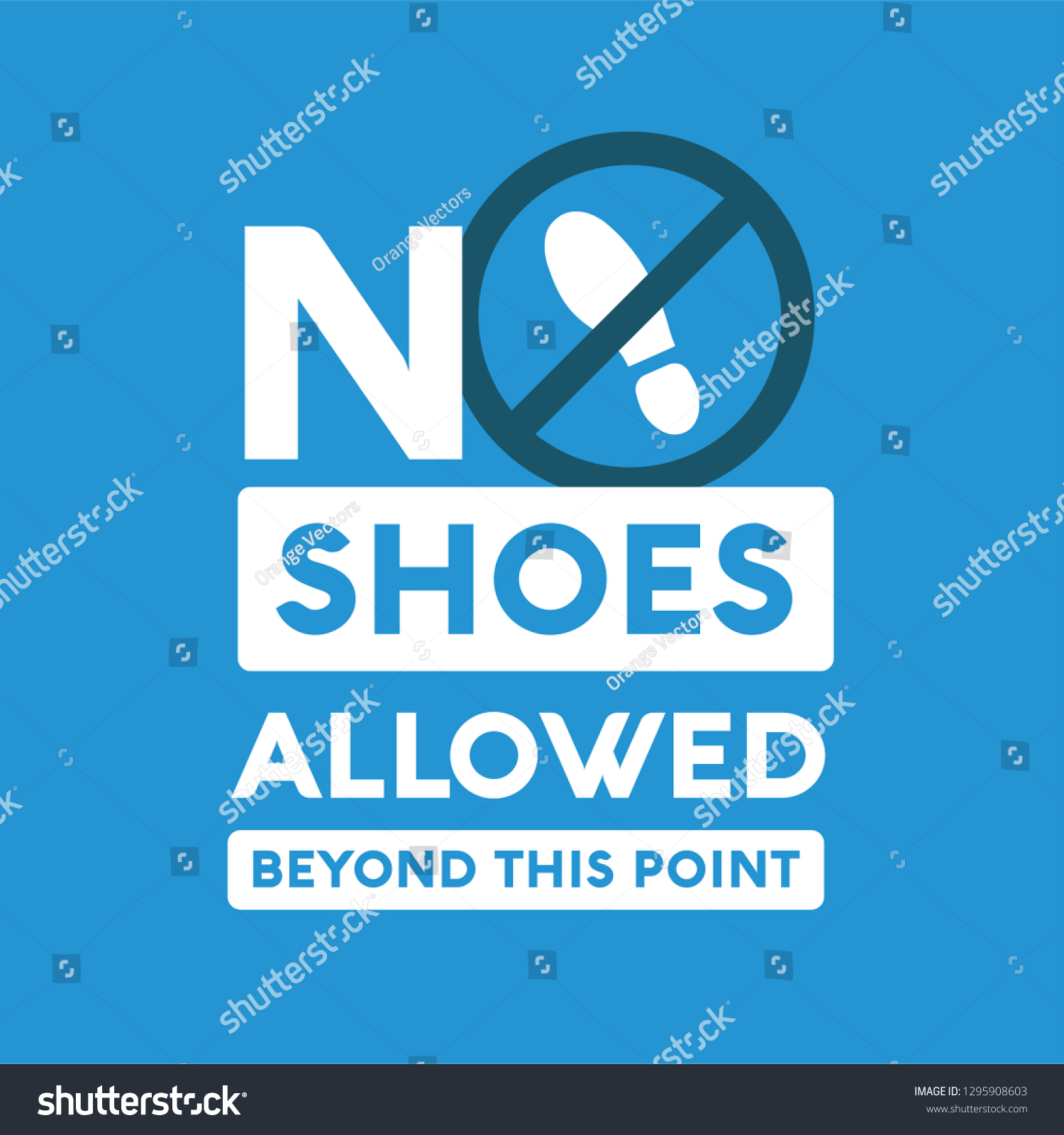 No Shoes Allowed Sign: vector de stock (libre de regalías) 1295908603 ...