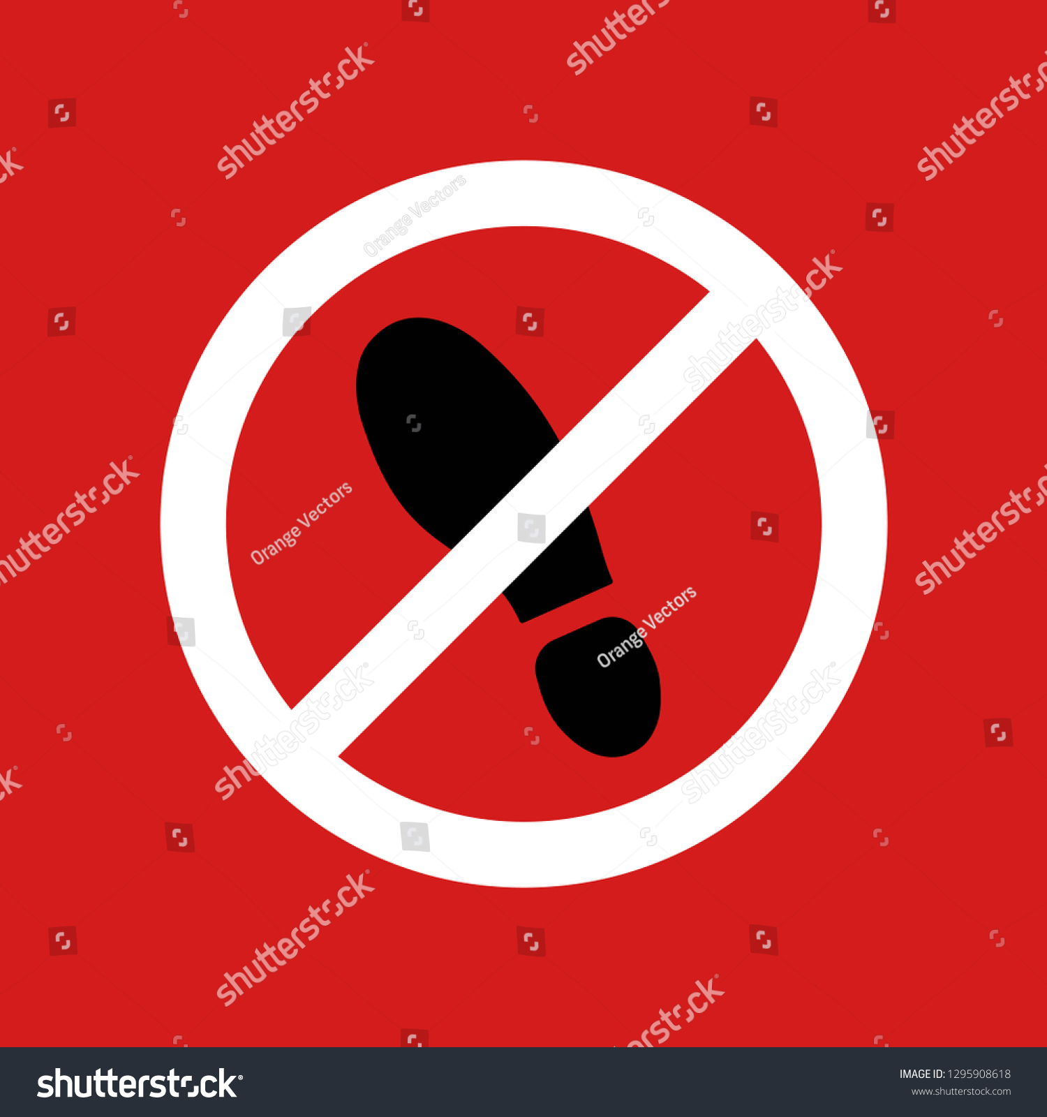 No Shoes Allowed Sign Stock Vector (Royalty Free) 1295908618