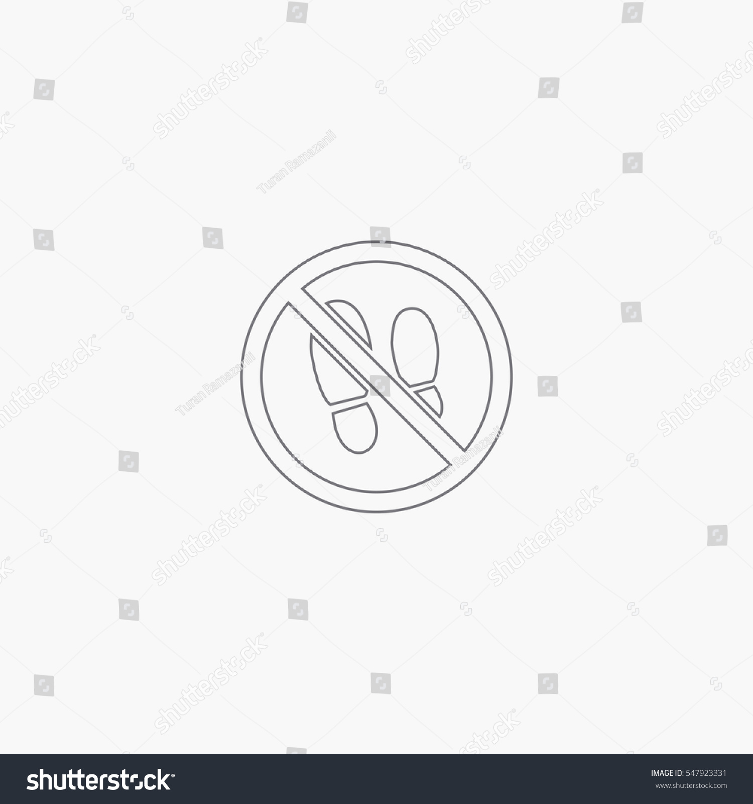 No Shoes Sign Warning Stock Vector (Royalty Free) 547923331