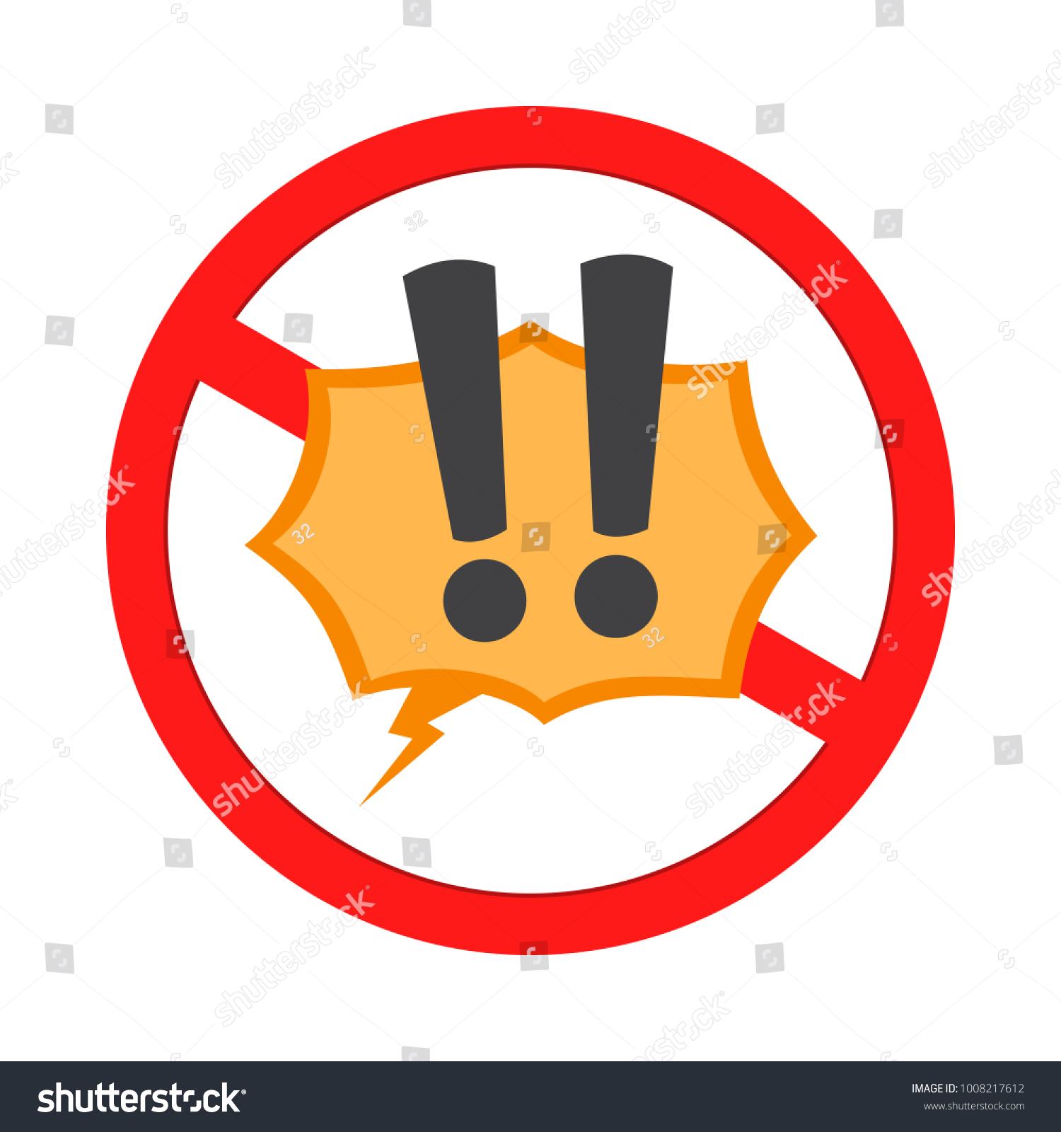 No Shouting Vector Warning Sign: vector de stock (libre de regalías ...