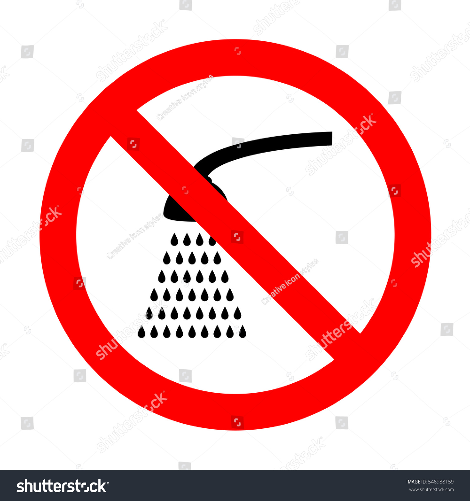 No Shower Simple Sign Stock Vector (Royalty Free) 546988159