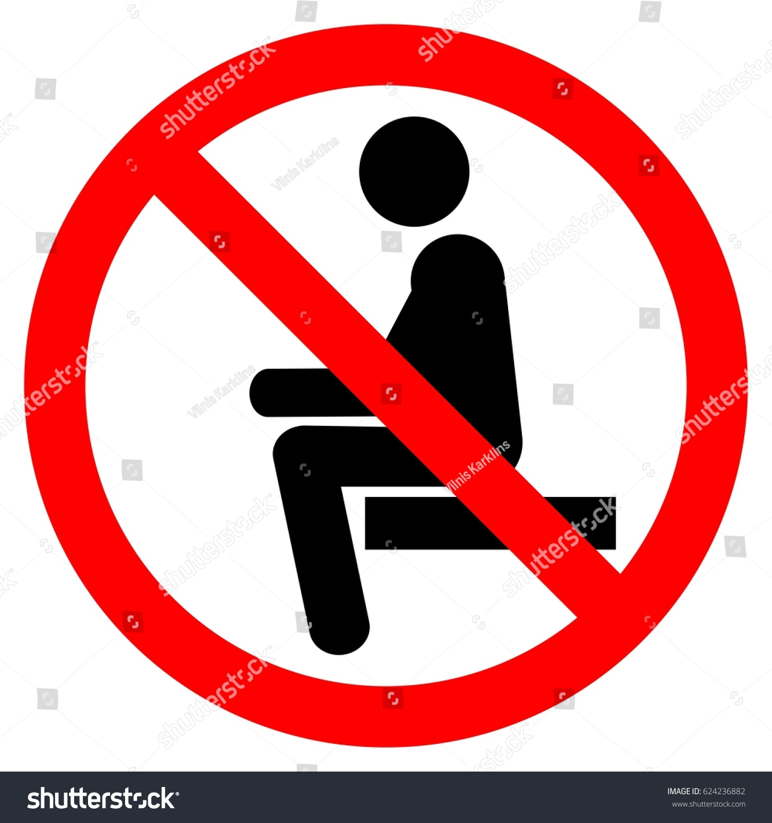 No Sitting Do Not Sit On Stock Vector (Royalty Free) 624236882 ...
