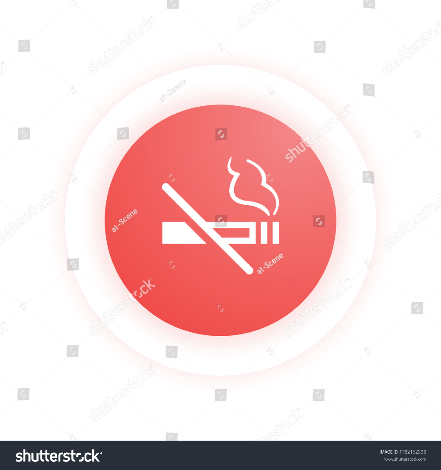 No Smoking App Icon Button Stock Vector (Royalty Free) 1782162338 ...