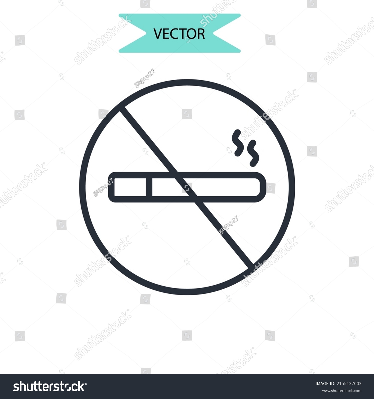 No Smoking Icons Symbol Vector Elements Stock Vector (Royalty Free ...