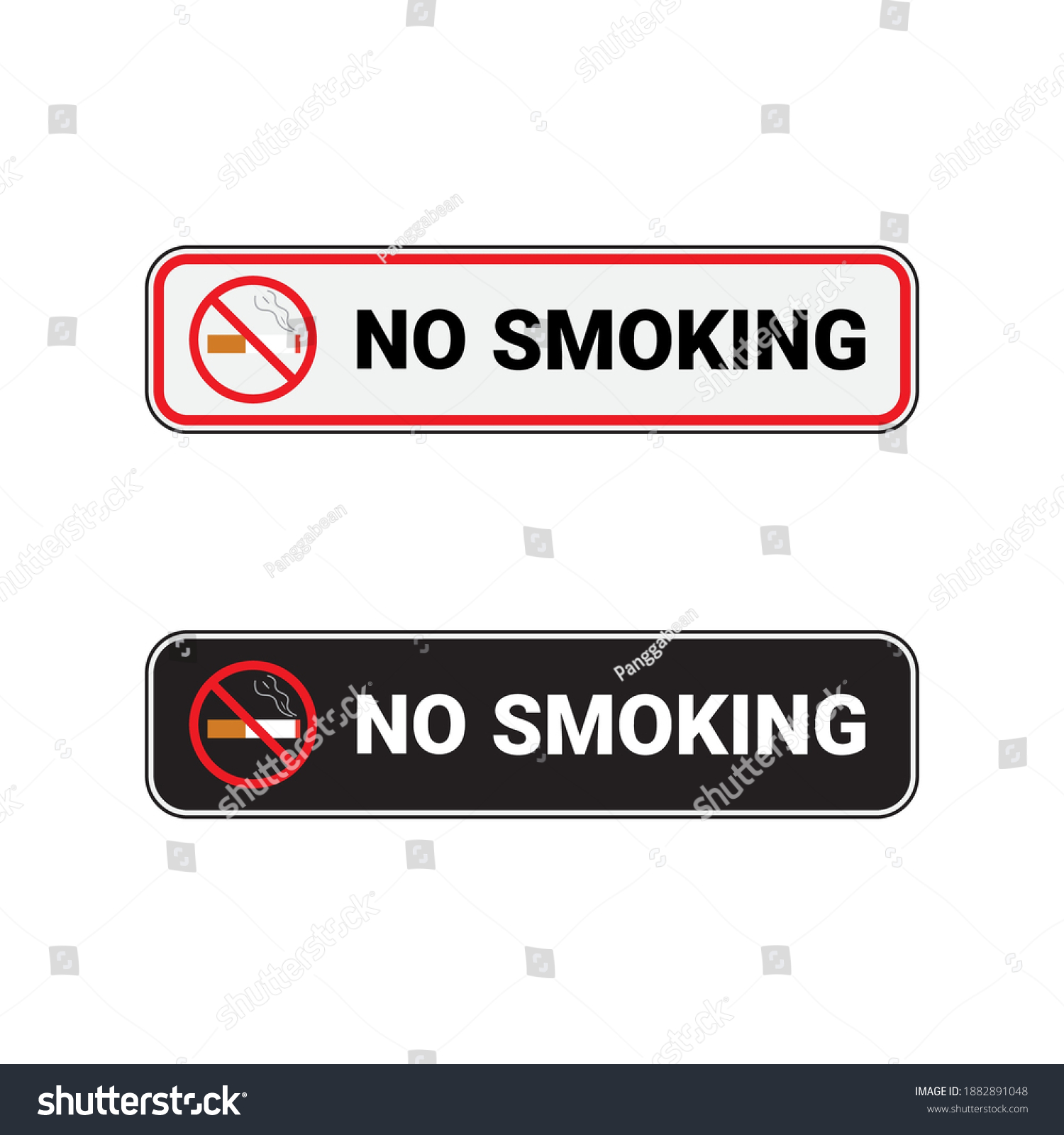No Smoking Rectangular Sign Prohibition Stock Vector (Royalty Free ...
