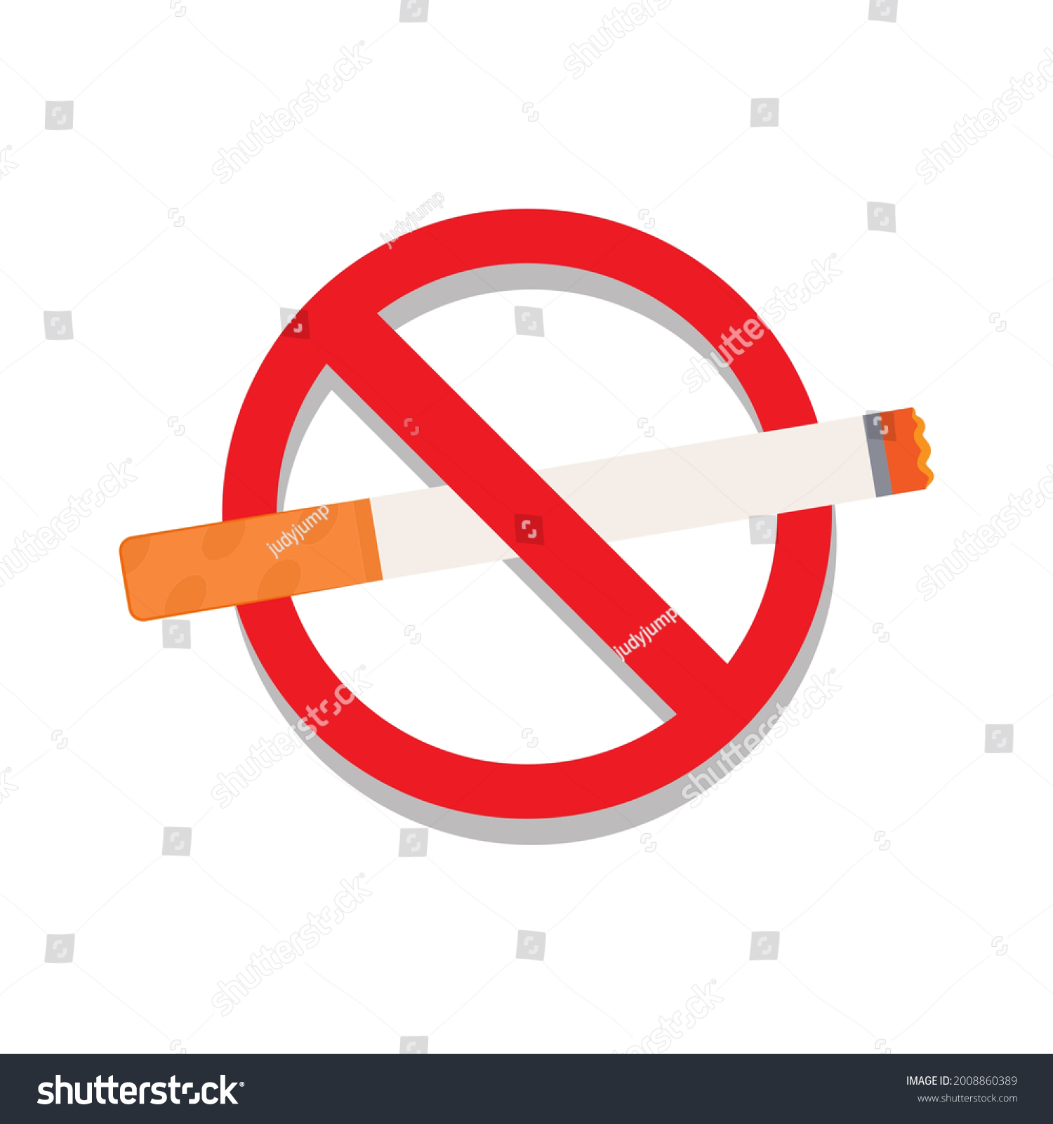 No Smoking Sign On White Background Stock Vector Royalty Free 2008860389