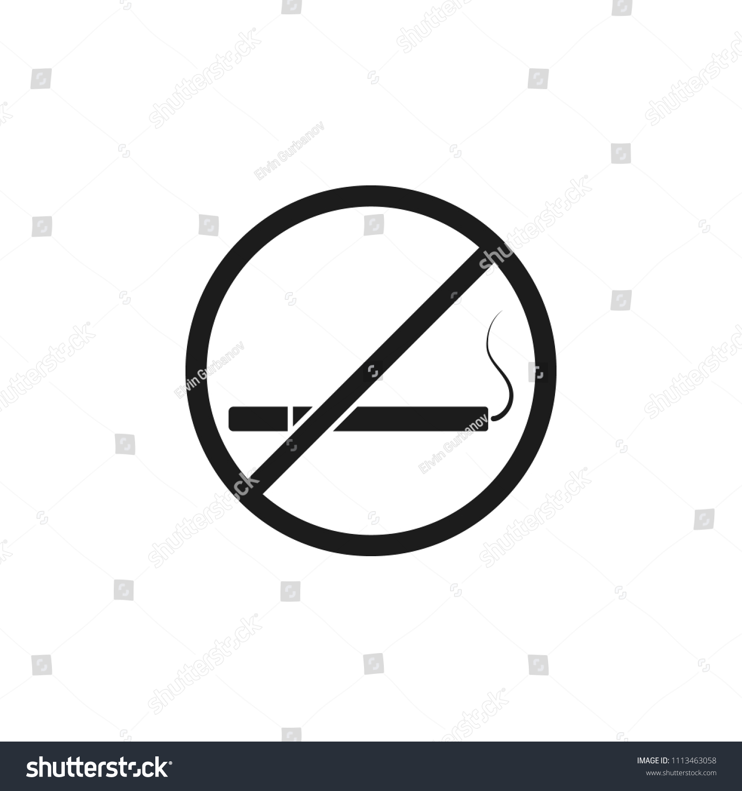 No Smoking Sign Vector: เวกเตอร์สต็อก (ปลอดค่าลิขสิทธิ์) 1113463058 ...