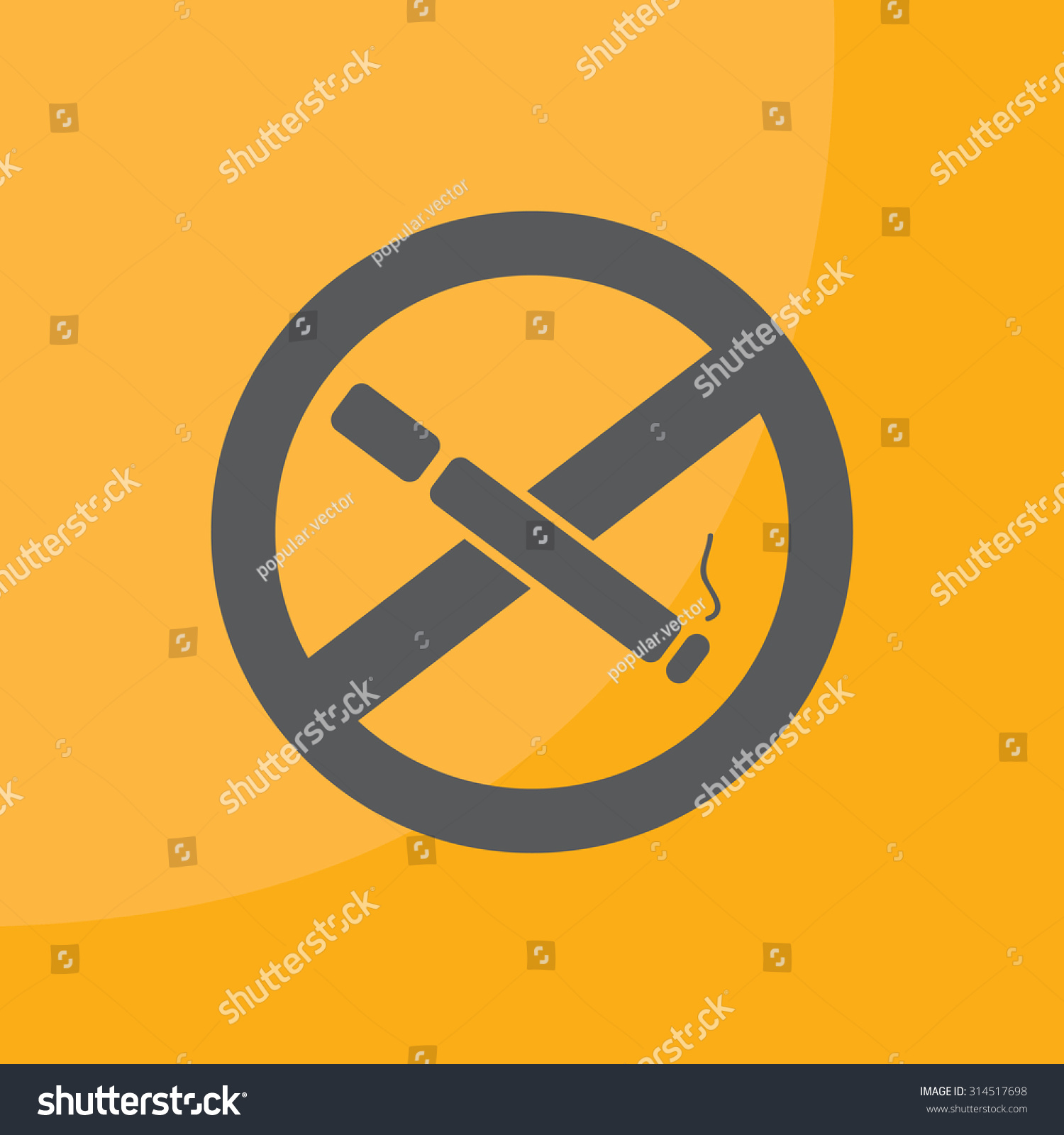 No Smoking Sign Vector: vector de stock (libre de regalías) 314517698