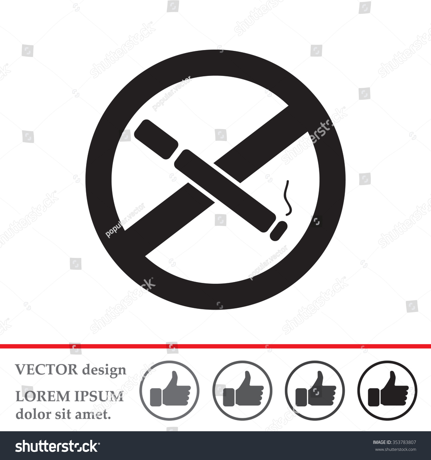 No Smoking Sign Vector: vector de stock (libre de regalías) 353783807 ...