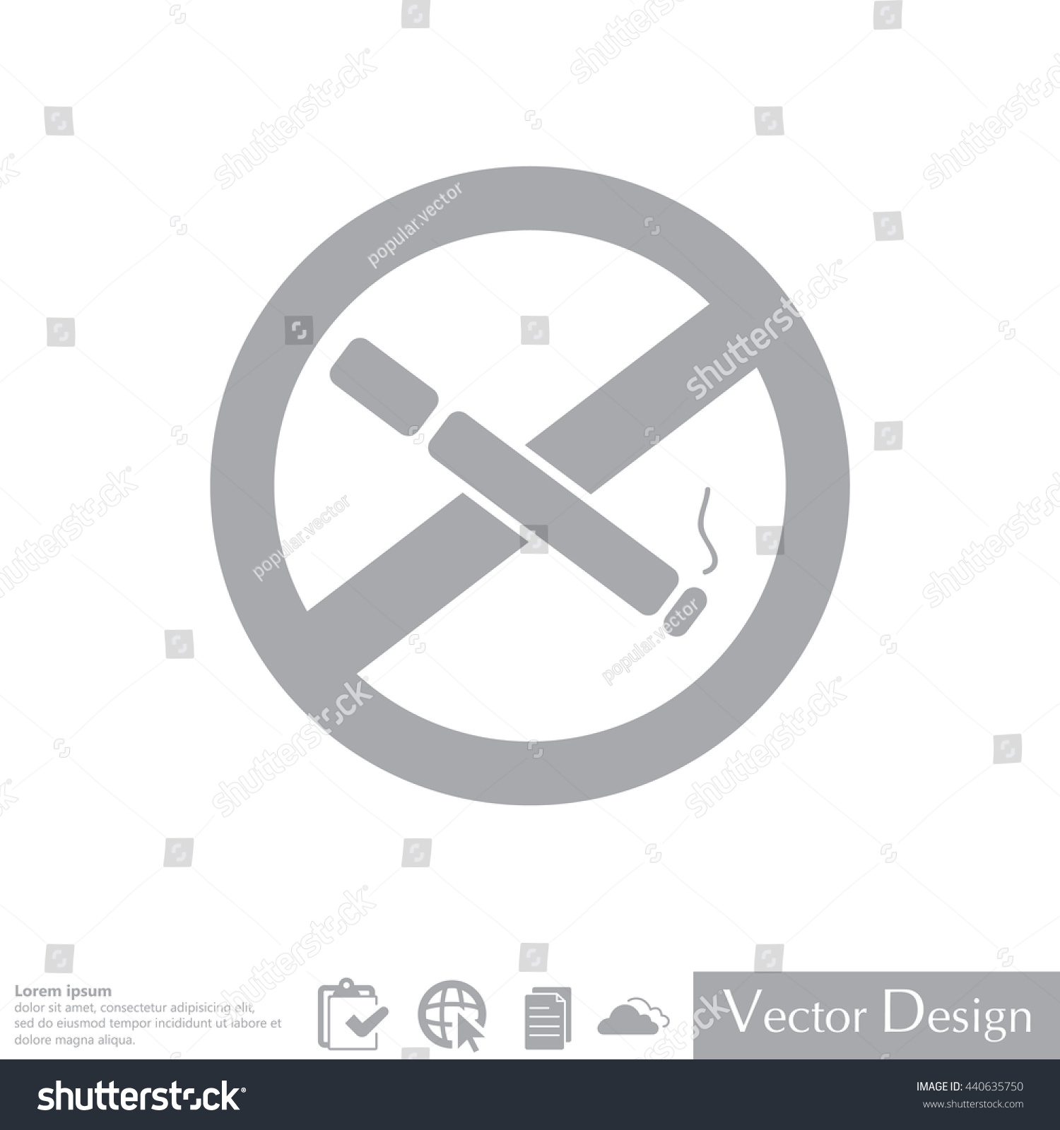 No Smoking Sign Vector: เวกเตอร์สต็อก (ปลอดค่าลิขสิทธิ์) 440635750 ...