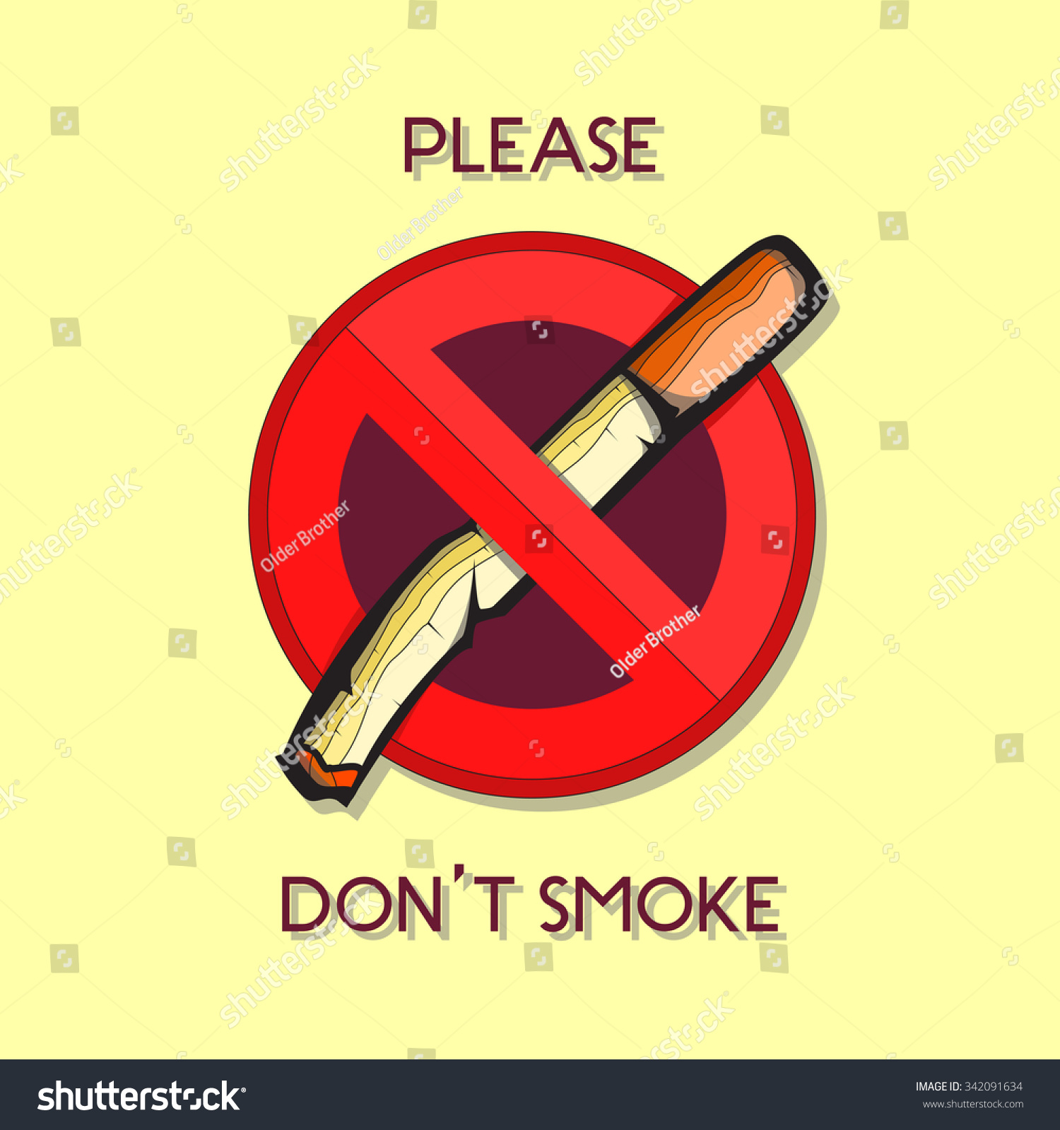 No Smoking Sign Vector Colorful Design Stock Vector 342091634 Shutterstock