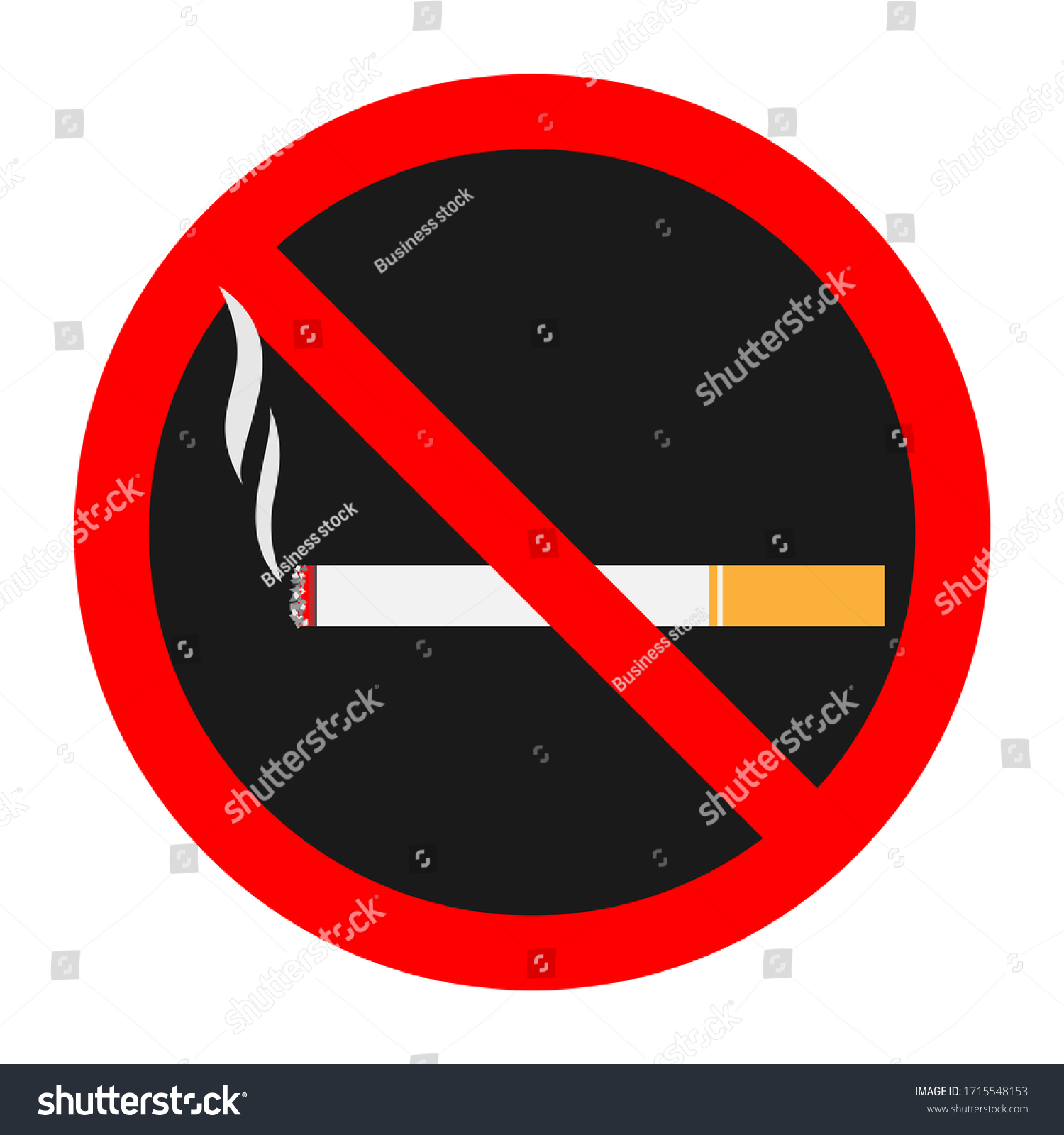 No Smoking Sign Vector Format Stock Vector (Royalty Free) 1715548153 ...