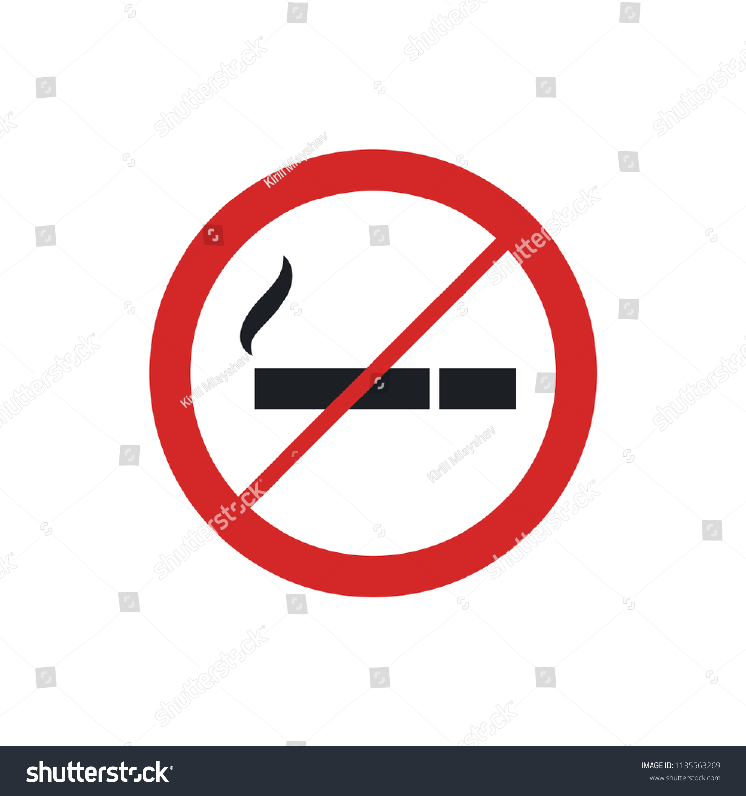 Vektor Stok No Smoking Vector Icon (Tanpa Royalti) 1135563269 ...