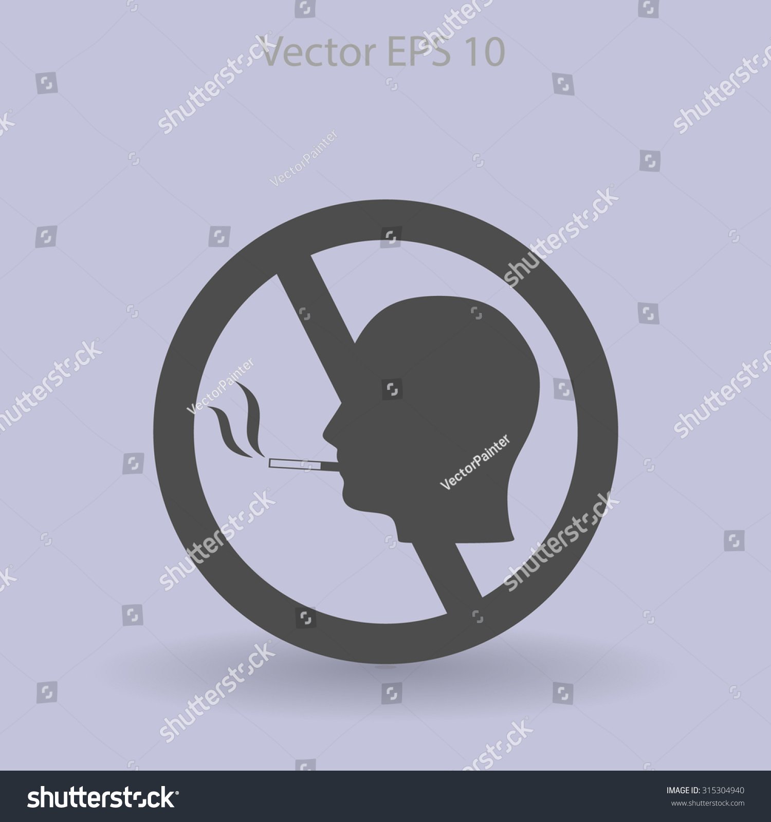 Vektor Stok No Smoking Vector Icon (Tanpa Royalti) 315304940 | Shutterstock