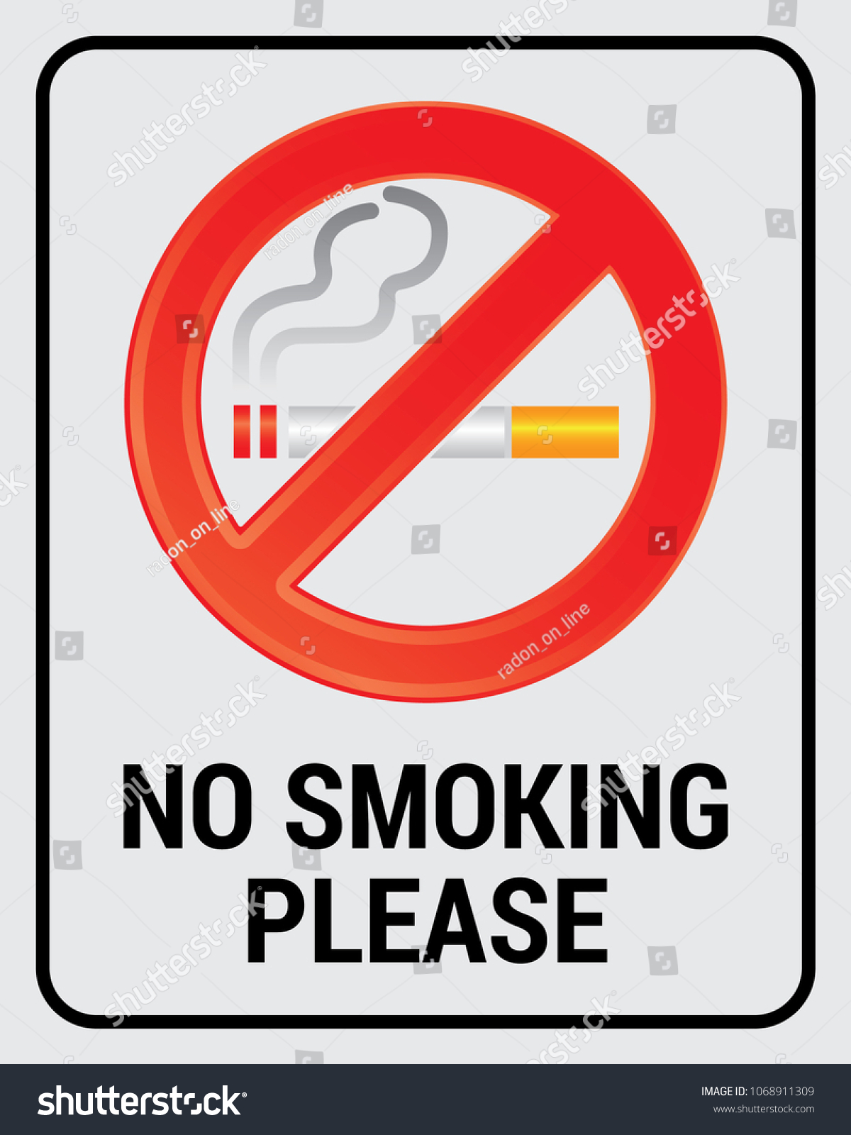 No Smoking Vector Sign 库存矢量图（免版税）1068911309 | Shutterstock